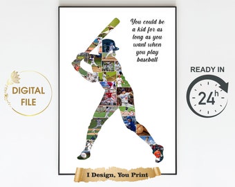 Personalized Baseball Photo Collage Art: Baseball Lover Gift (digital ...