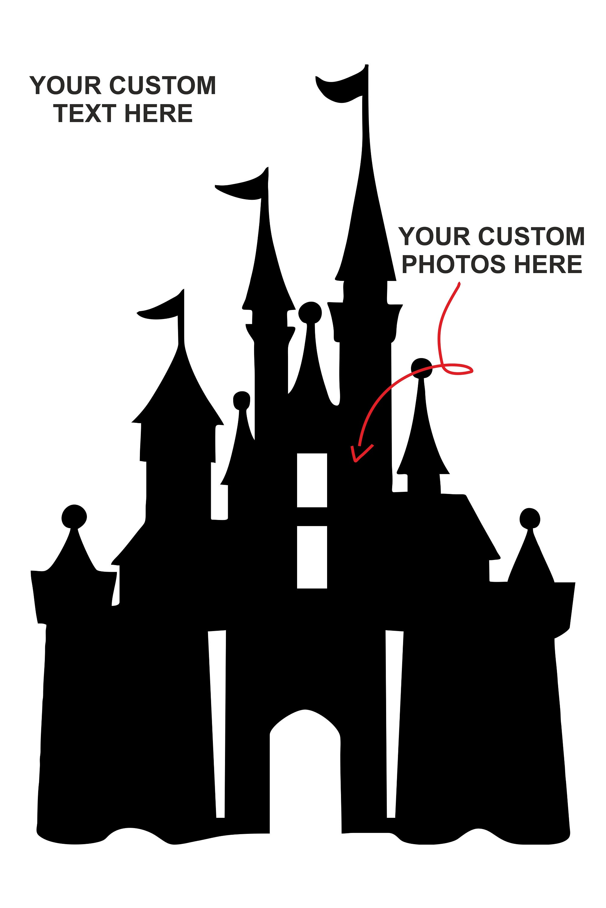 Disney Castle Collage, Disney Gift for Kids, Disney World Gift, Disney Trip Gift, Disneyland ...