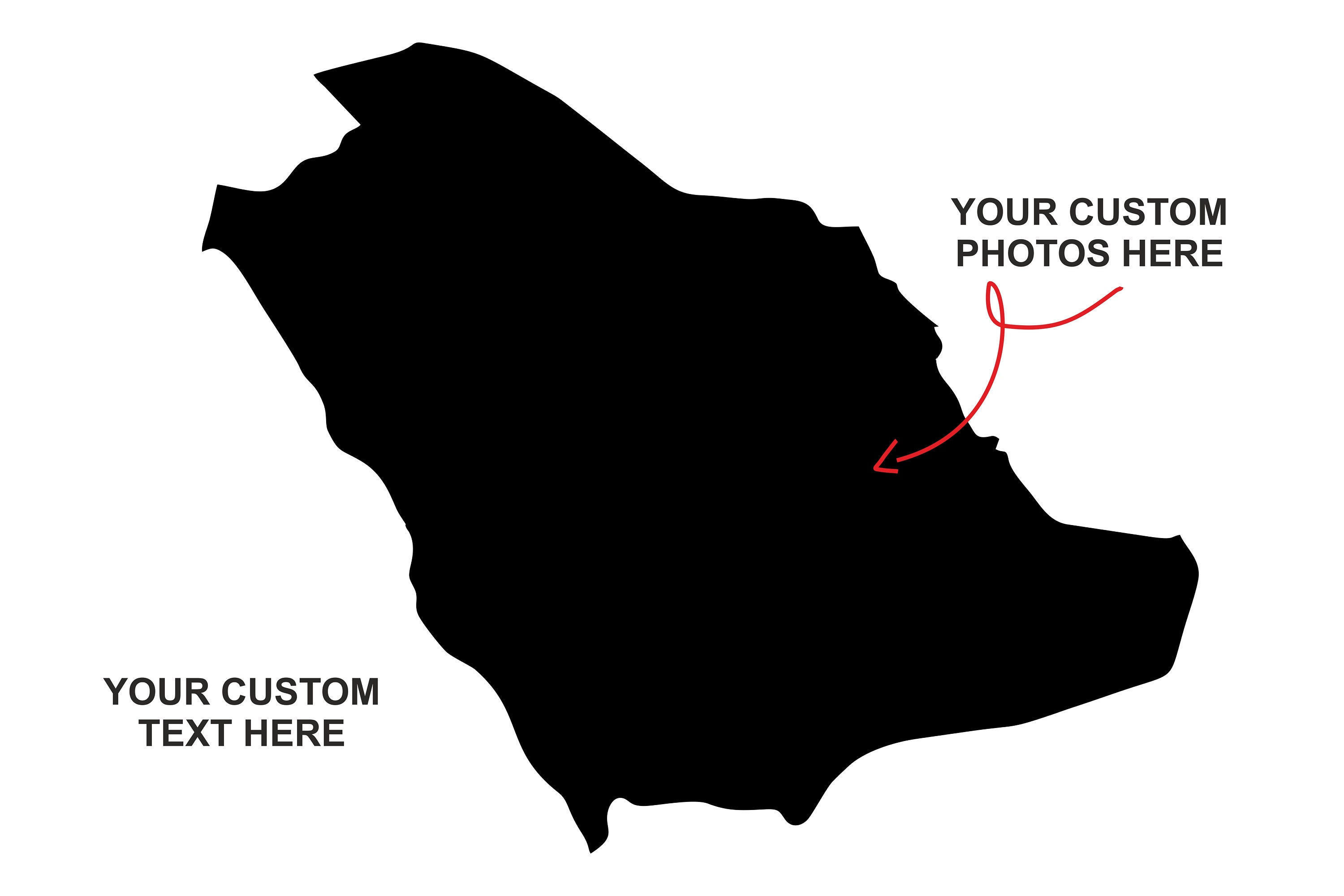 Saudi Arabia Map Photo Collage, Saudi Arabia Travel Gift, Map Photo ...