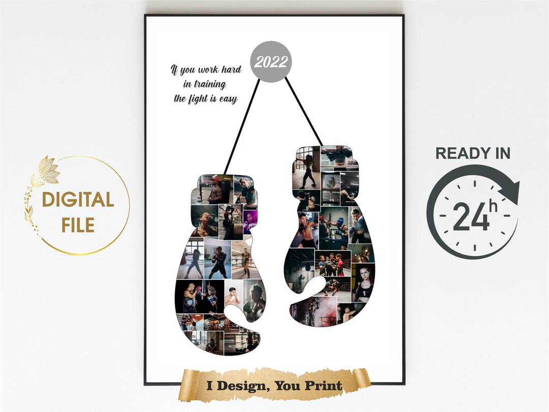 Boxing Photo Collage, Gift for Boxing, Gift for Dad, Custom Boxing Gift ...