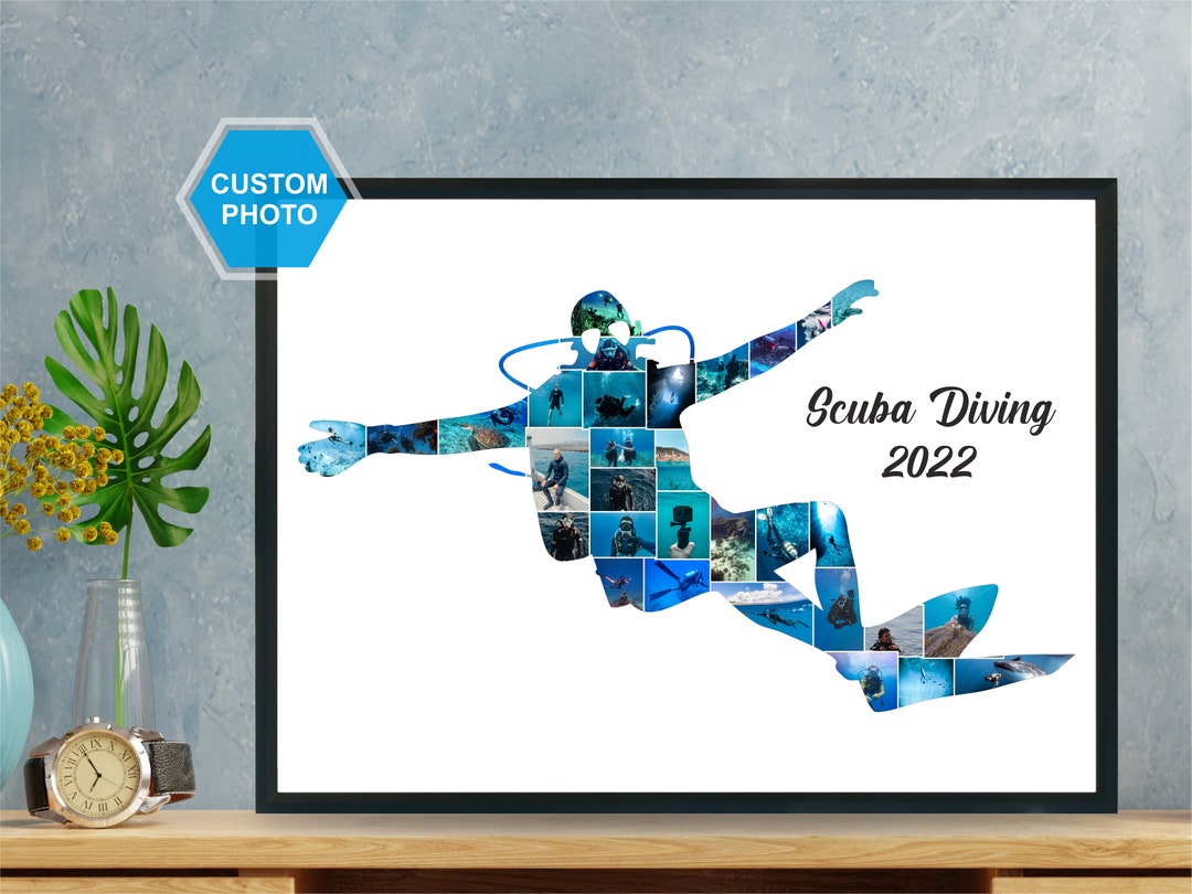 Scuba Diver Gift Scuba Diving Photo Collage Scuba Diving - Etsy