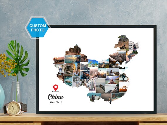 China Map Photo Collage China Travel Gift Map Photo Collage | Etsy