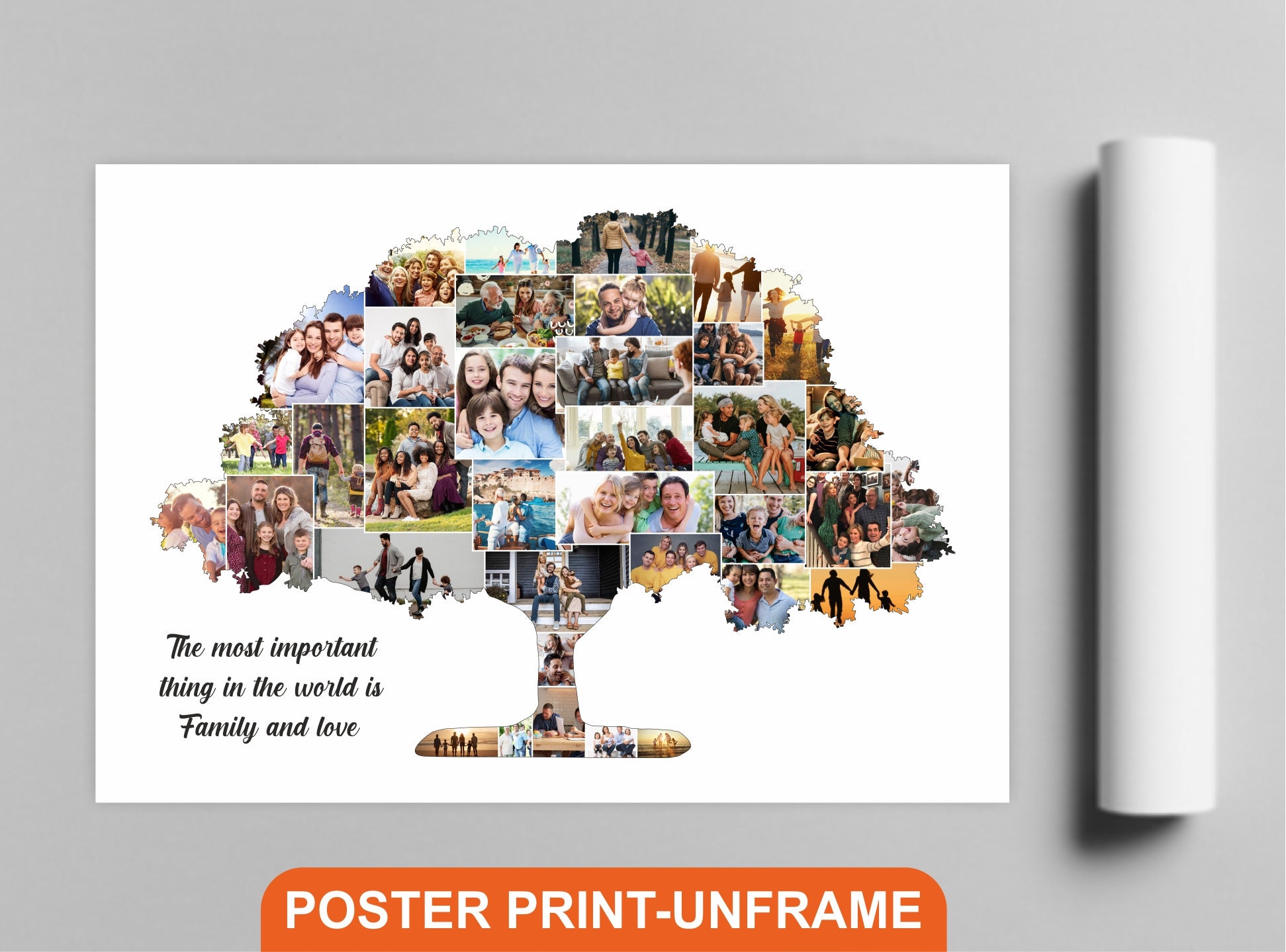 Family Tree Collage, Photo Tree Collage, Family Photo Collage, Digital ...