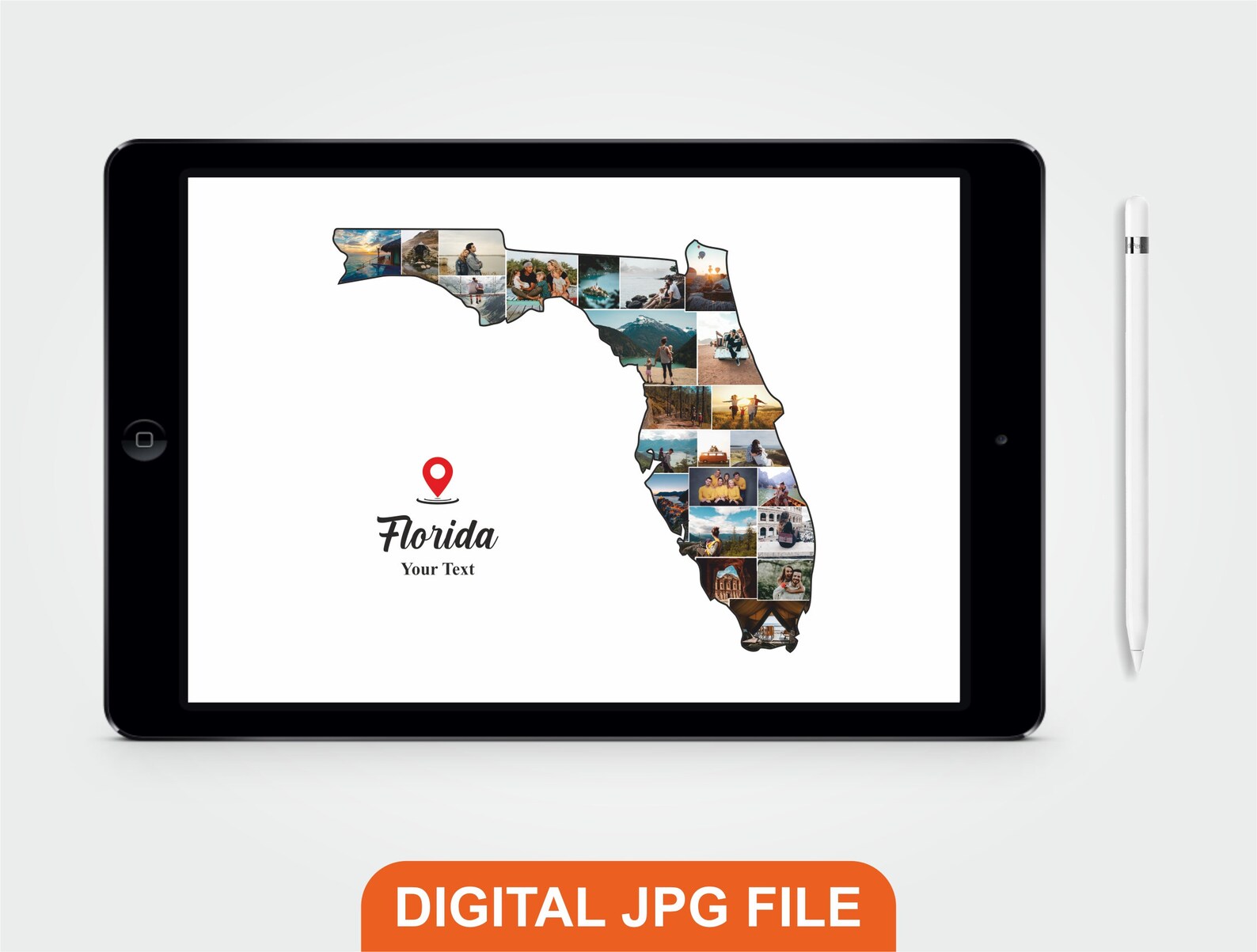 Florida Map Photo Collage: Personalized Travel Gift (digital File) - Etsy