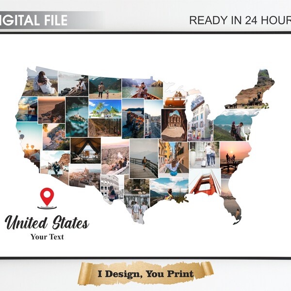 50 States Photo Map - Etsy