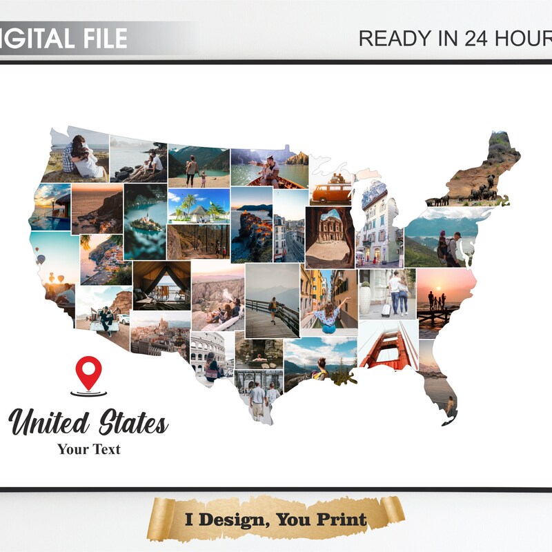 50 States Photo Map - Etsy