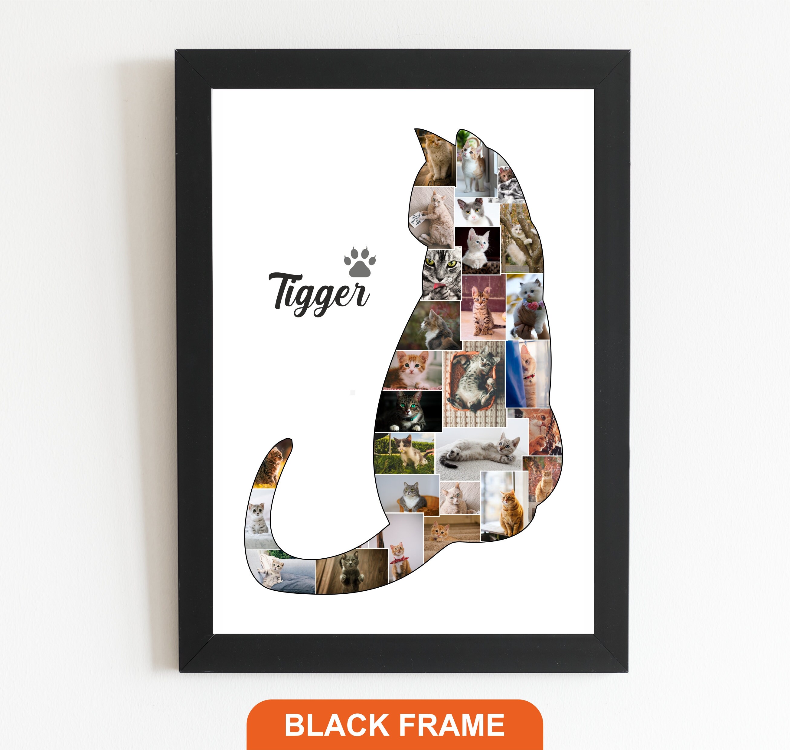 Cat Photo Collage, Cat Gifts, Cat Wall Art, Cat Art Print, Cat Photo ...