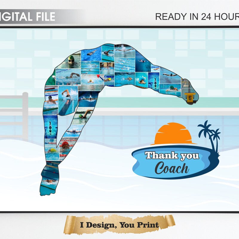 Swimming Photo Collage - Etsy