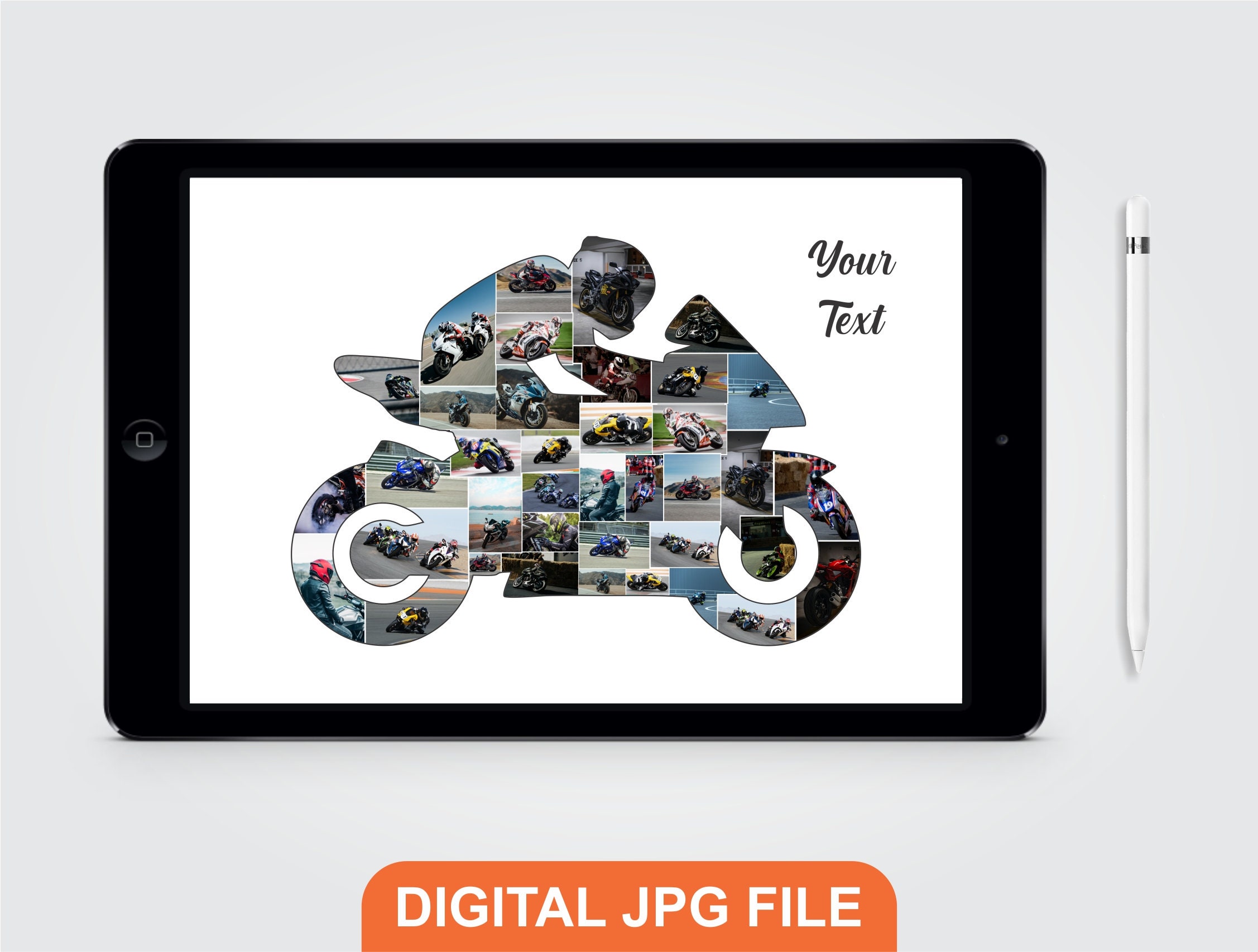 Motorcycle Photo Collage Art: Racing Lover Gift (digital File) - Etsy