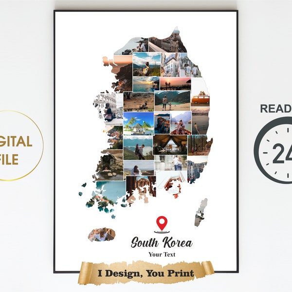 South Korea Map Photo - Etsy