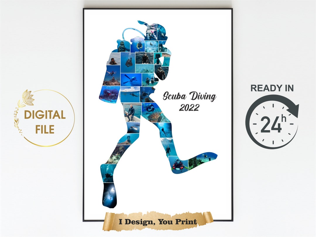 Scuba Diving Photo Collage Gift: Custom Scuba Diver (digital File) - Etsy