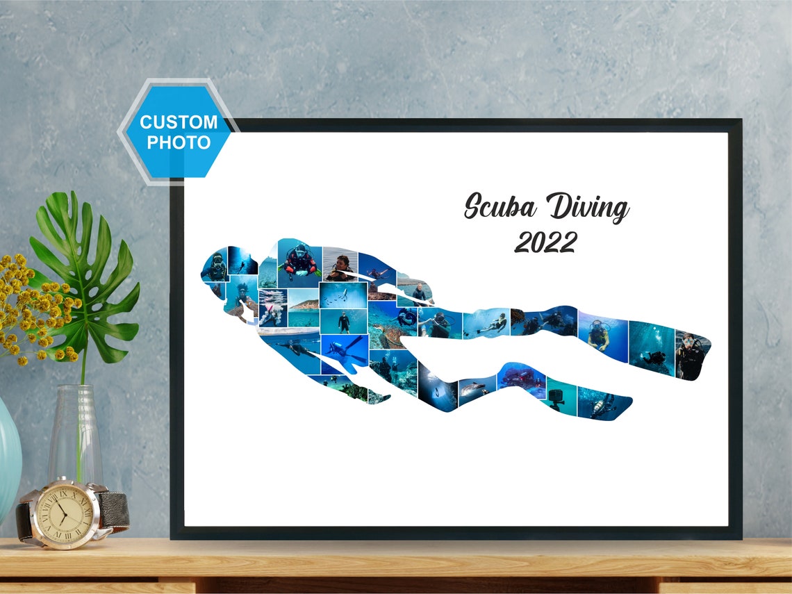 Scuba Diver Gift Scuba Diving Photo Collage Scuba Diving - Etsy