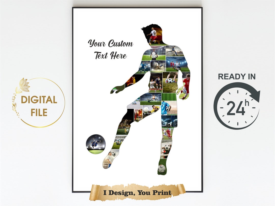 Football Photo Collage, Soccer Coach Gift, Football Gift, Sports Wall ...