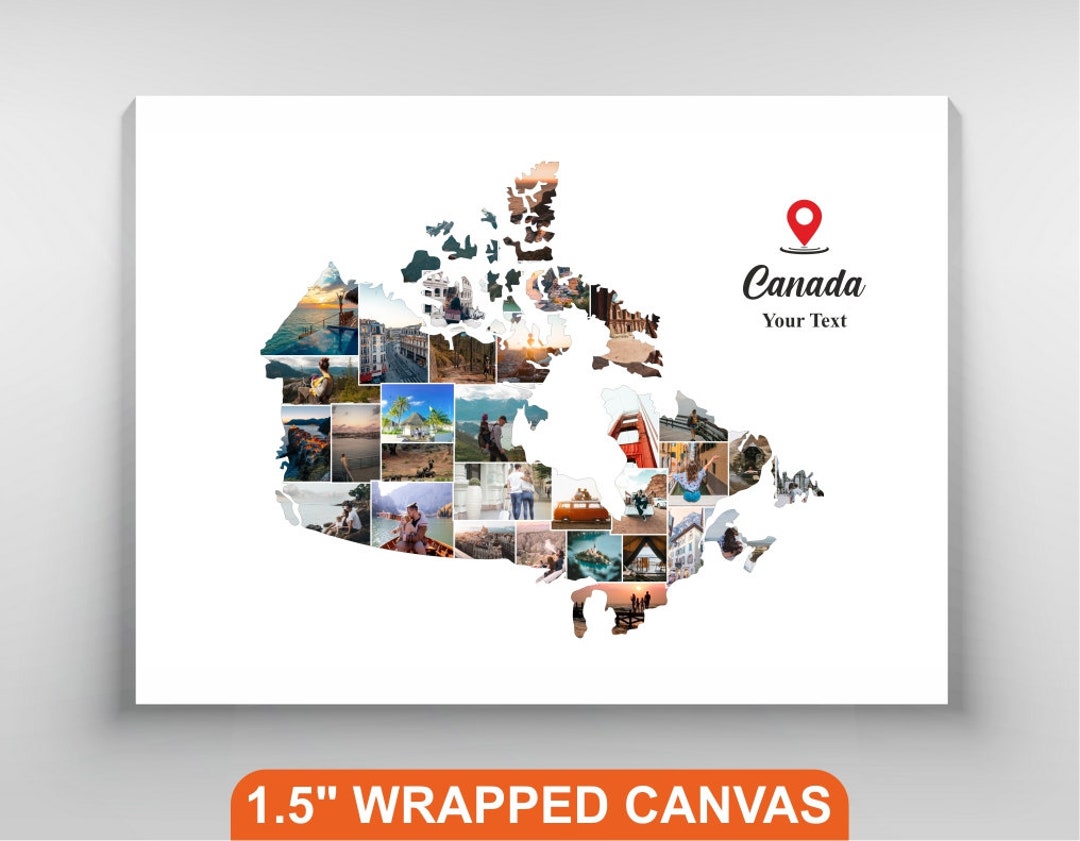 Canada Map Photo Collage Canada Travel Gift Map Photo - Etsy