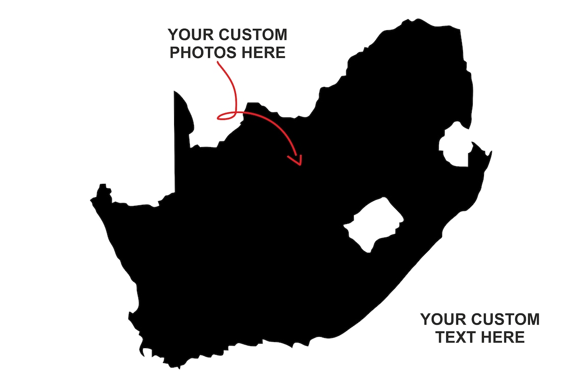 South Africa Map Photo Collage, South Africa Travel Gift, Map Photo ...