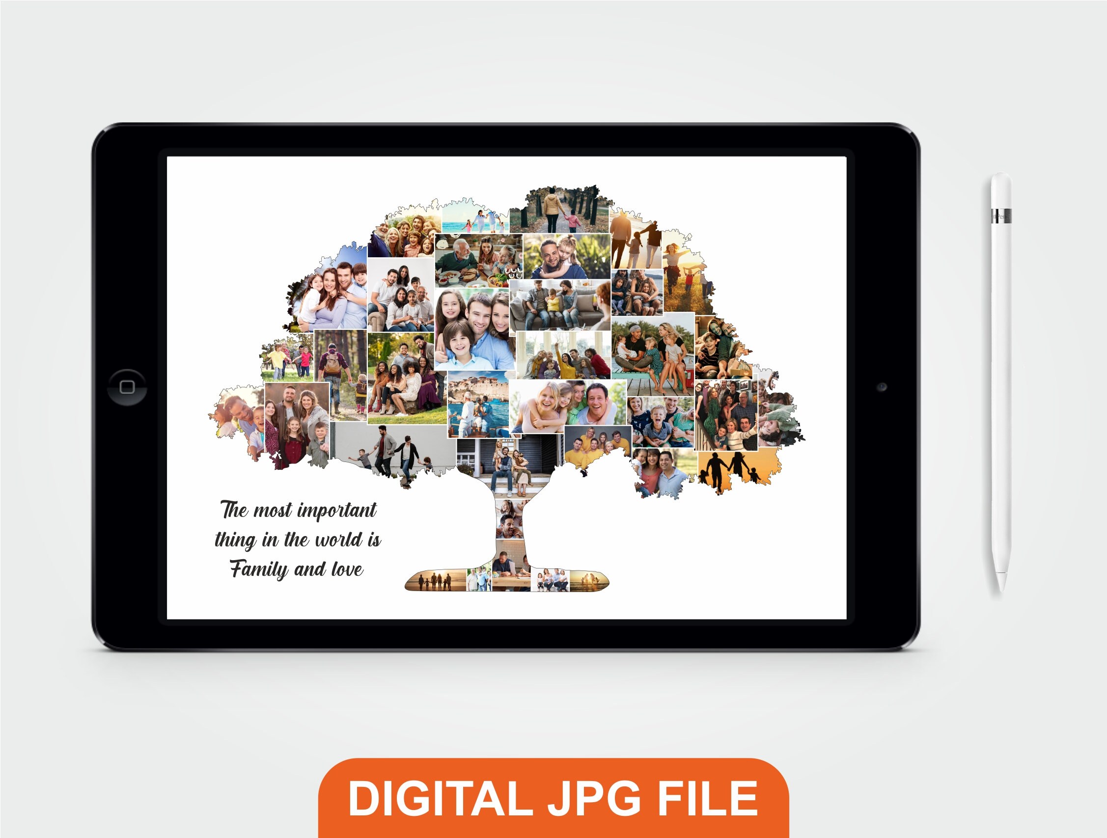 Family Tree Collage, Photo Tree Collage, Family Photo Collage, Digital ...