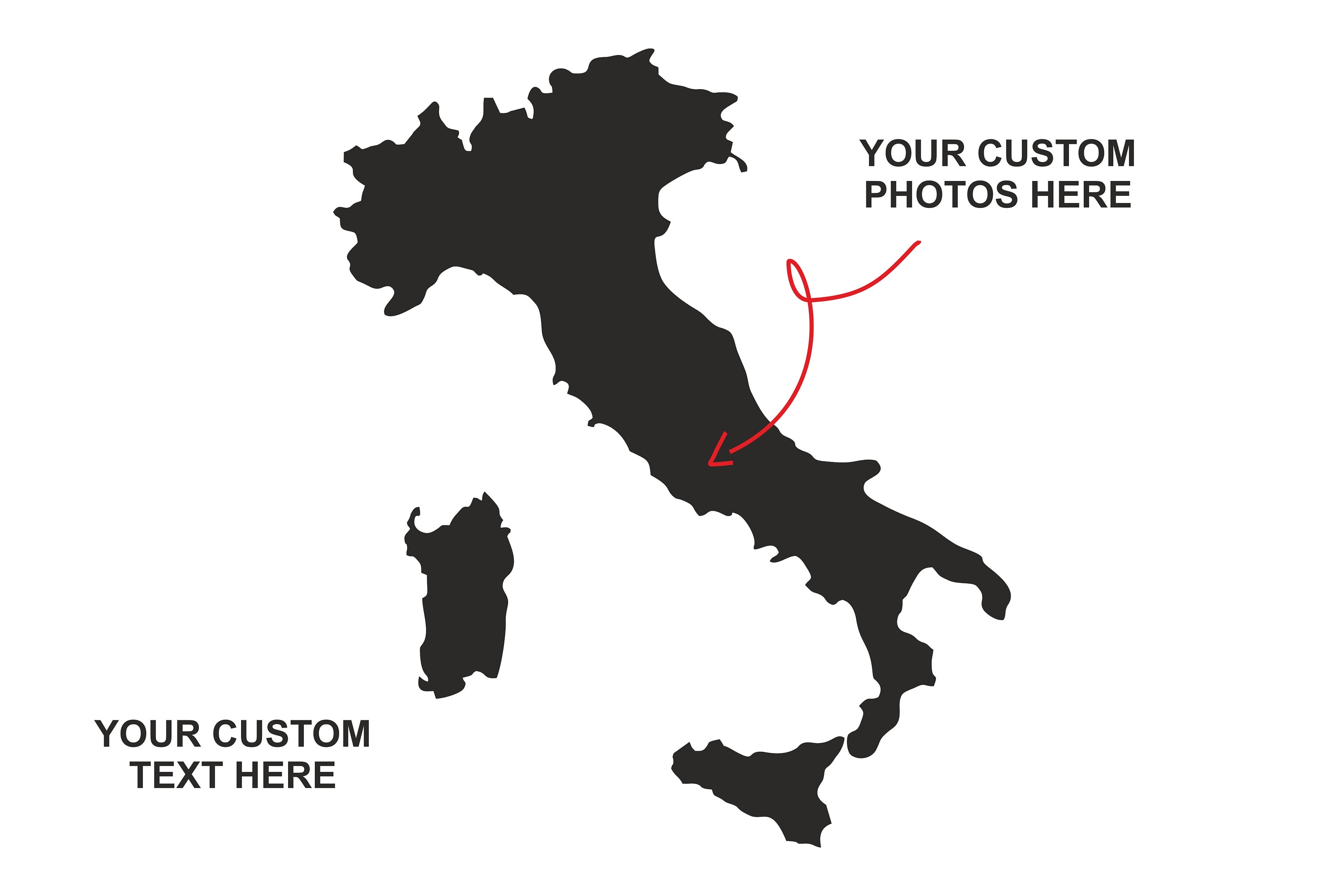 Italy Map Photo Collage: Personalized Travel Gift (digital File) - Etsy