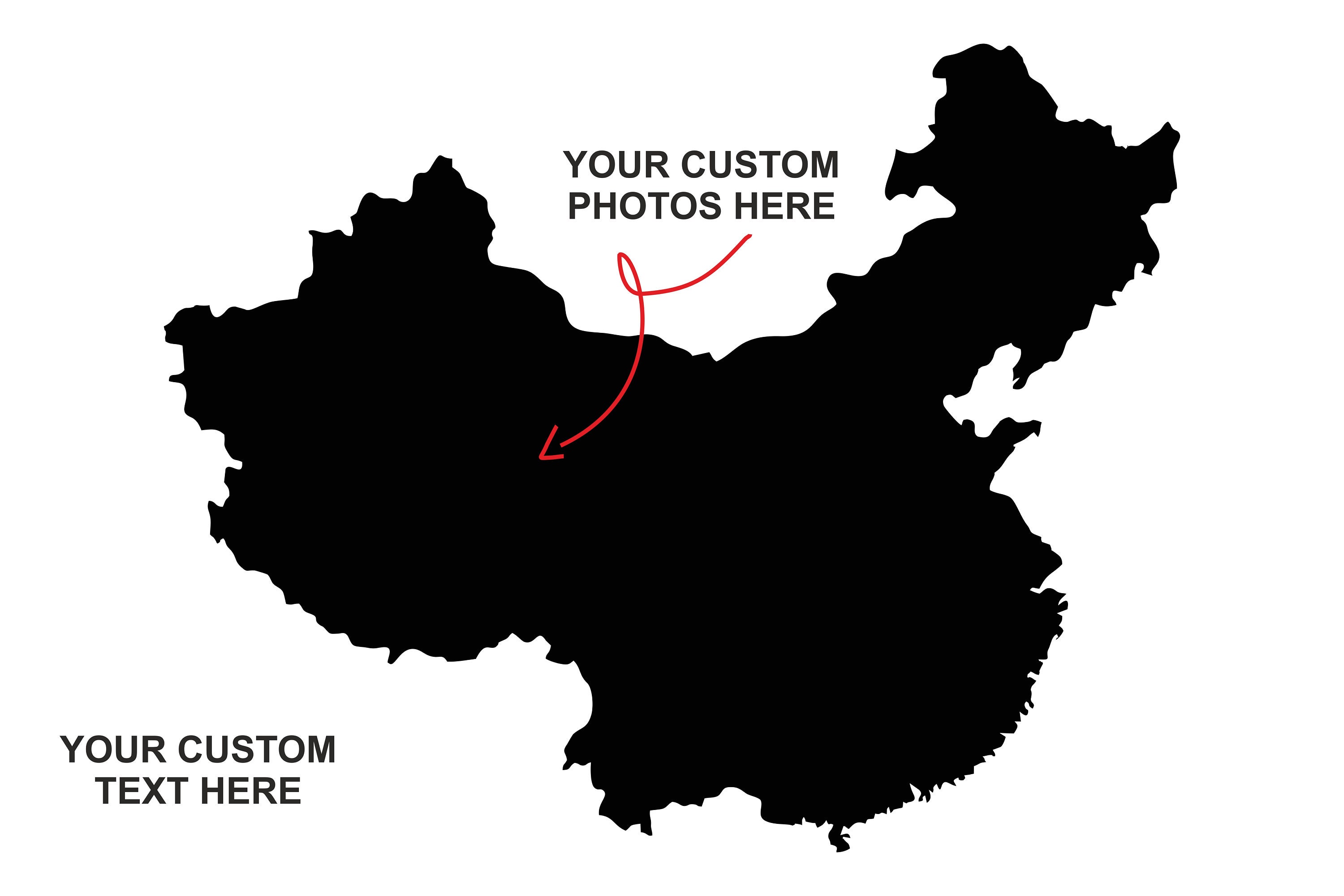 China Map Photo Collage, China Travel Gift, Map Photo Collage, Travels ...