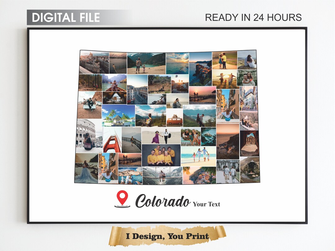 Colorado Map Photo Collage Colorado Travel Gift Map Photo - Etsy