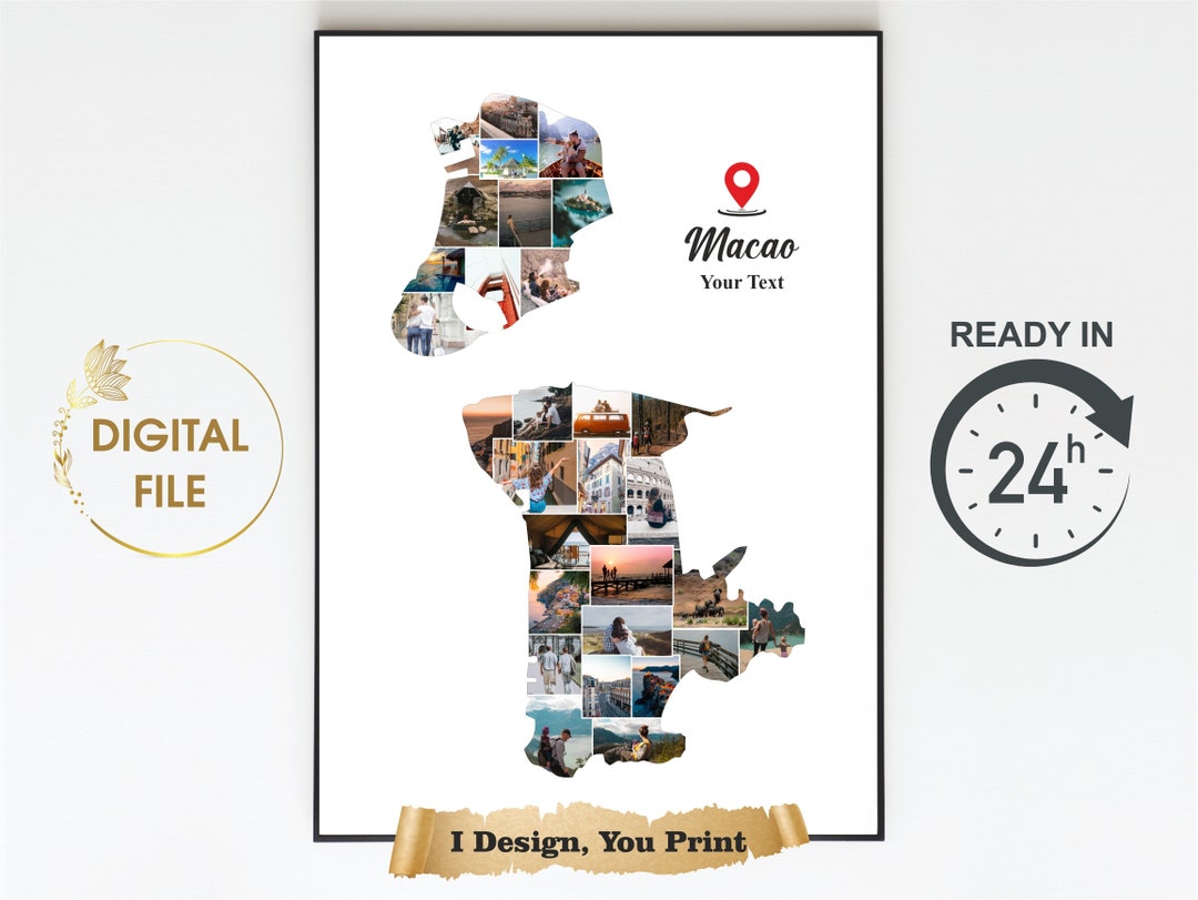 Macau Map Photo Collage: Personalized Travel Gift (digital File) - Etsy