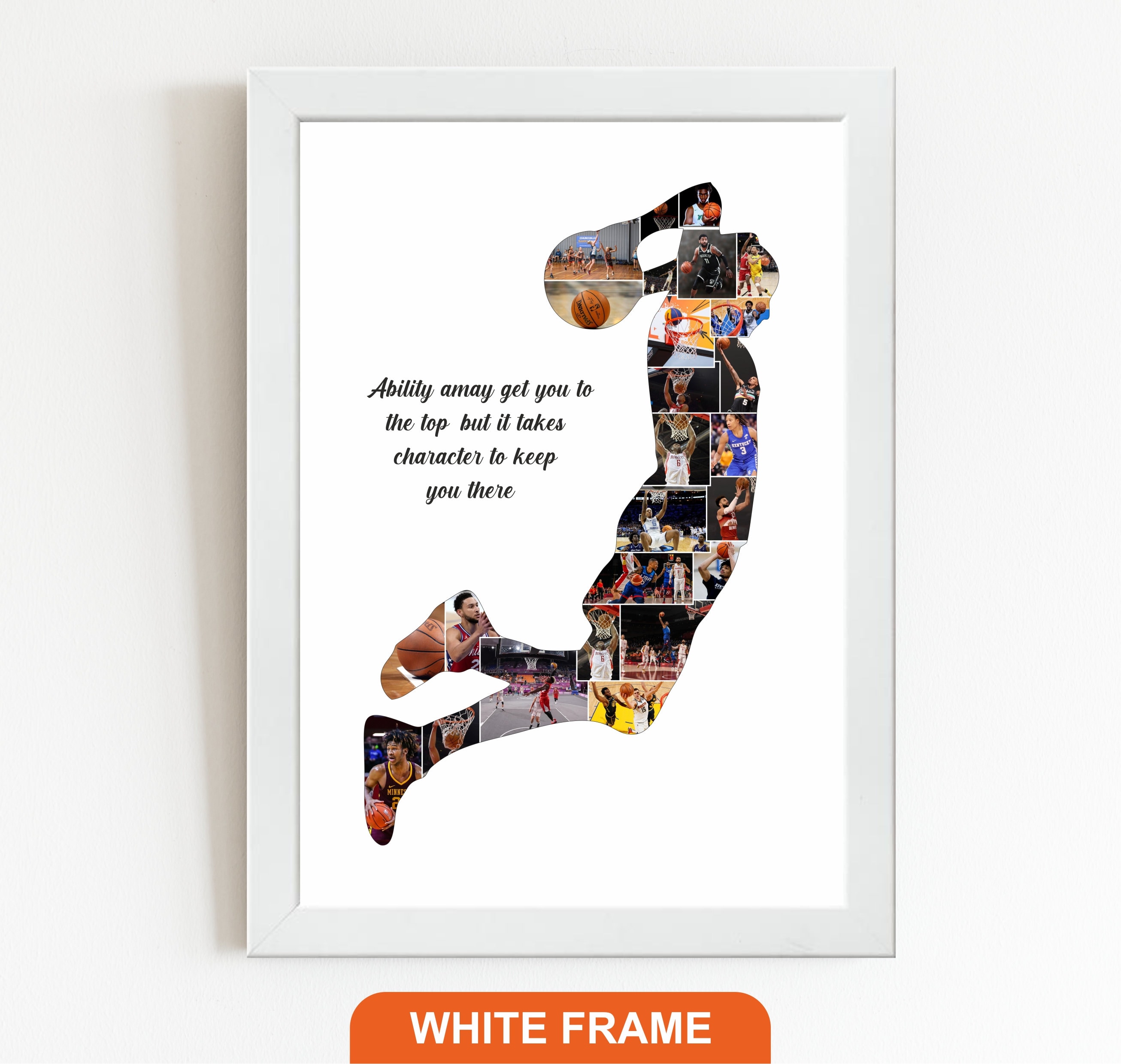 Basketball Photo Collage, Sport Photo Gift, Player Photo Collage ...