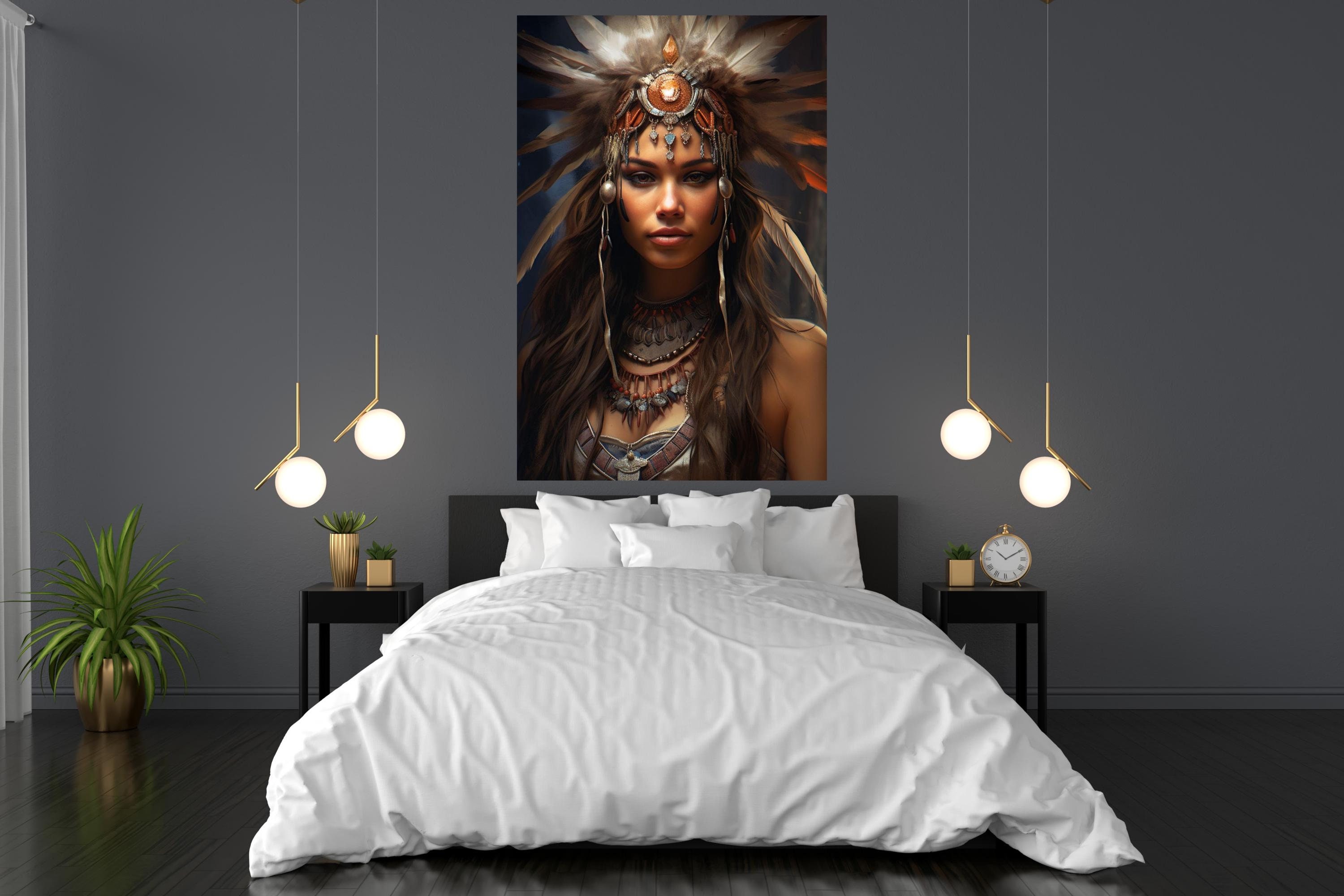 Cultural Art,native American Girl Canvas,american Indian Art, Woman ...