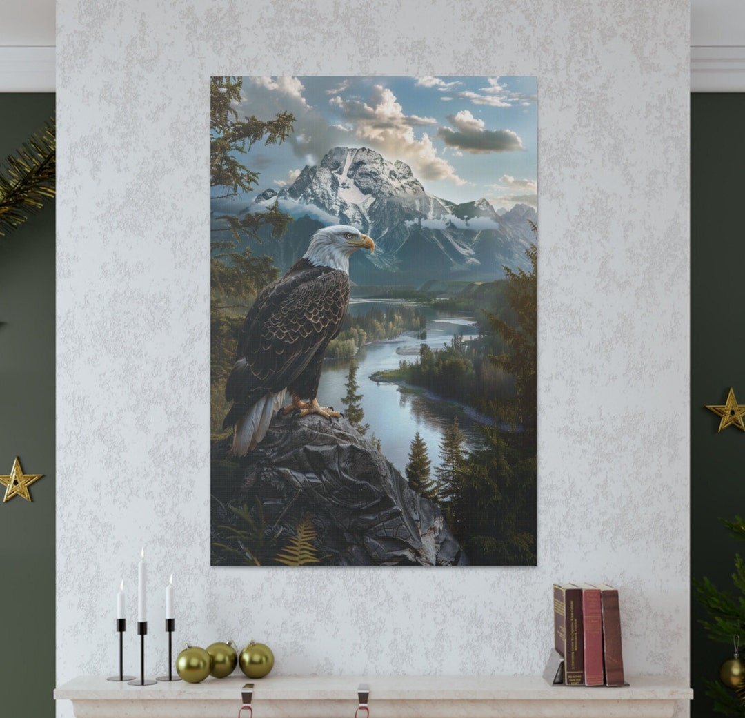 Wall Art Home Decor Bald Eagle,a Natural Refuge,gift a Quiet Forest ...