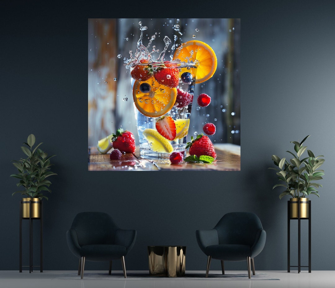 Canvas Painting A Glass Overflowing With Happiness,gallery Canvas Wraps ...