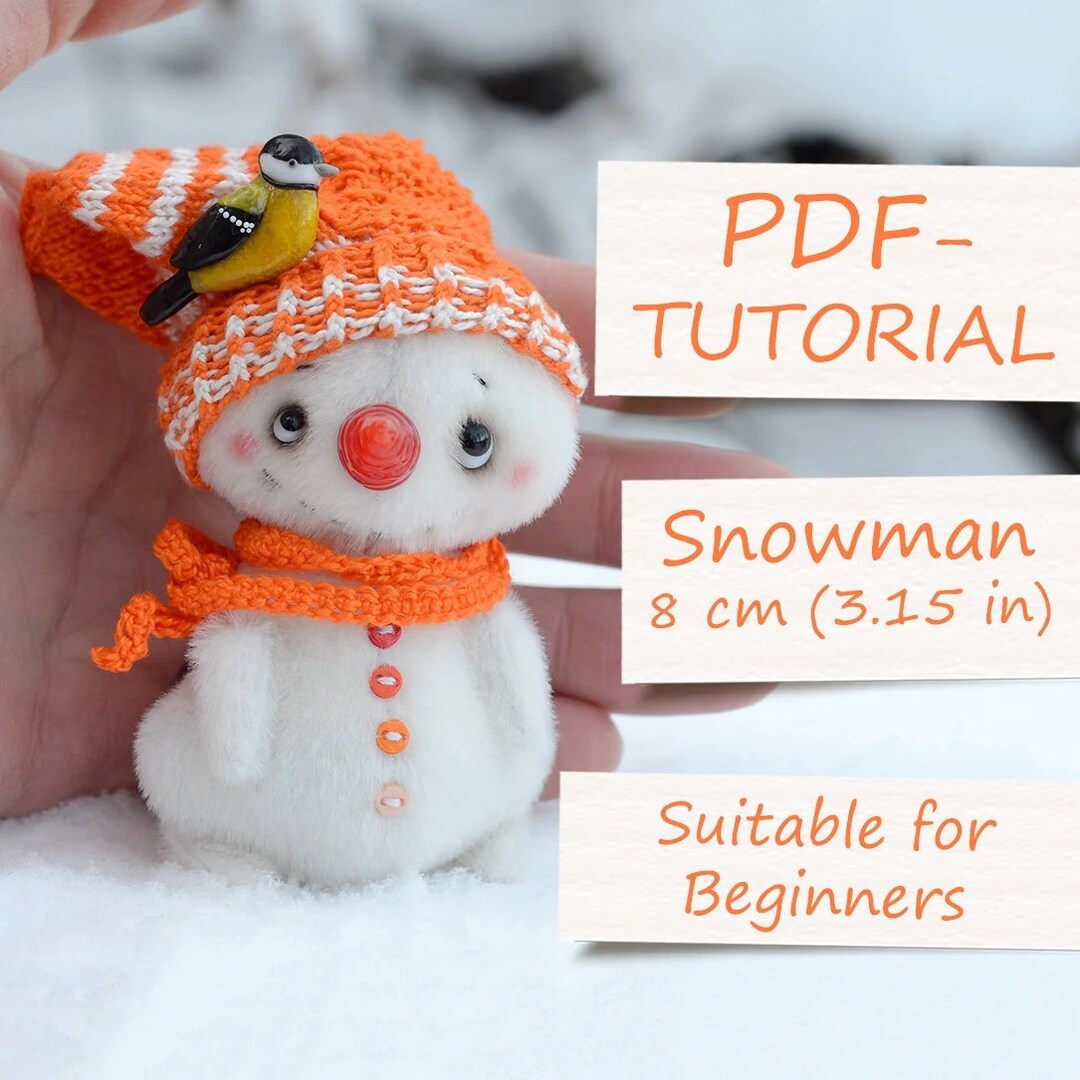 Miniature Teddy Snowman Pattern (3.15"/8cm) - Etsy