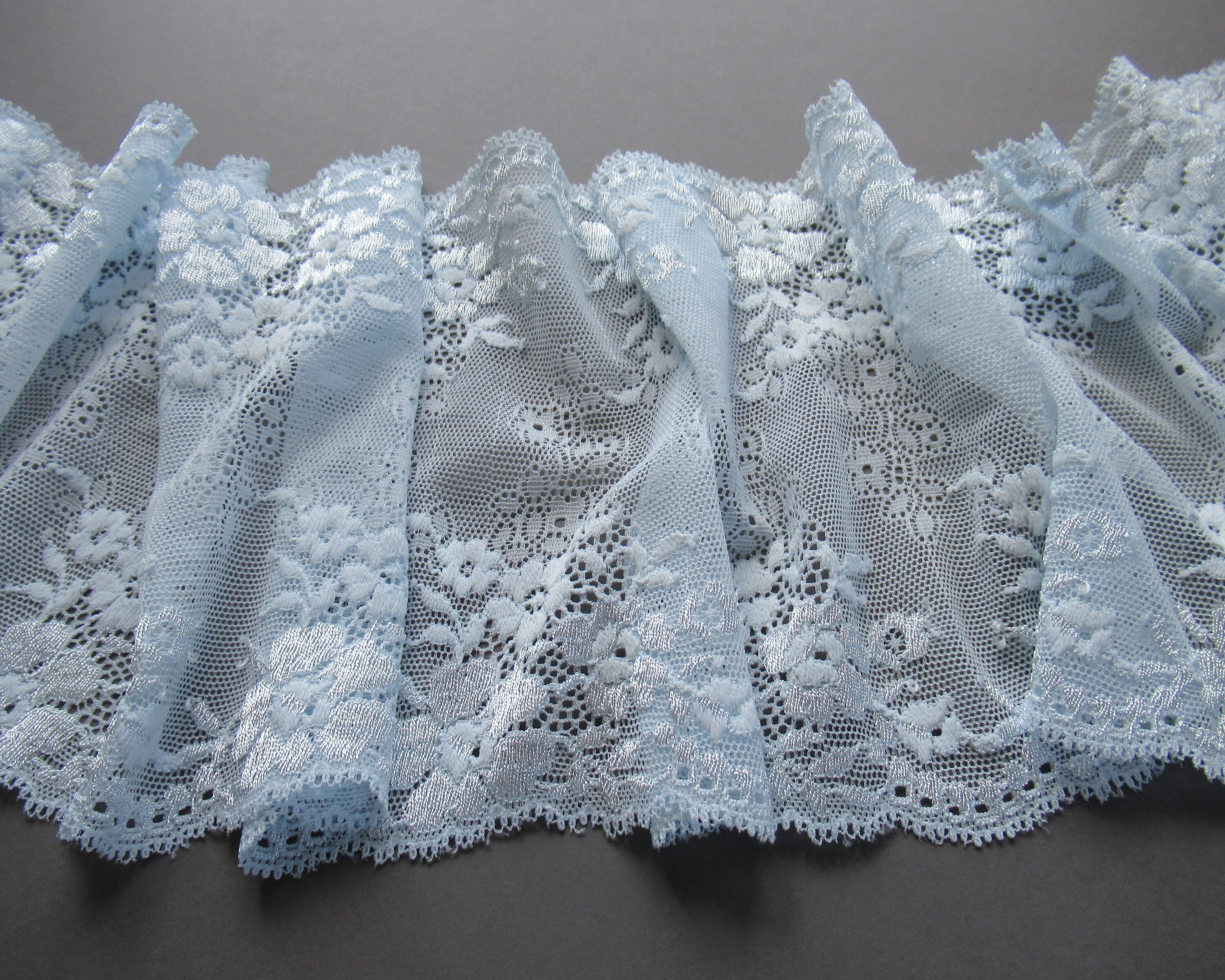 Blue Wedding Lace Mesh Double Edge Galloon Stretch Lace Trim 16 Cm / 6 ...