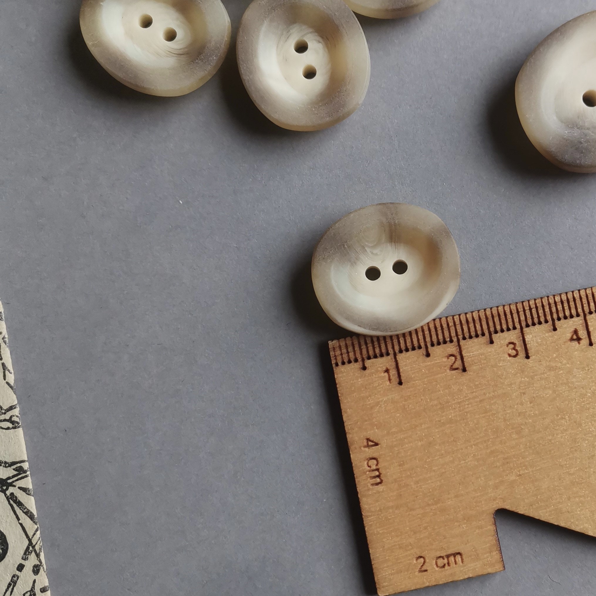 Ivory Beige Oval Buttons for Coat Jacket Trench Large 2 Hole Buttons ...