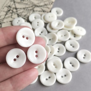 10 White 2 Hole Buttons 18mm for Blouse Shirt Dress Skirt Jacket Round ...