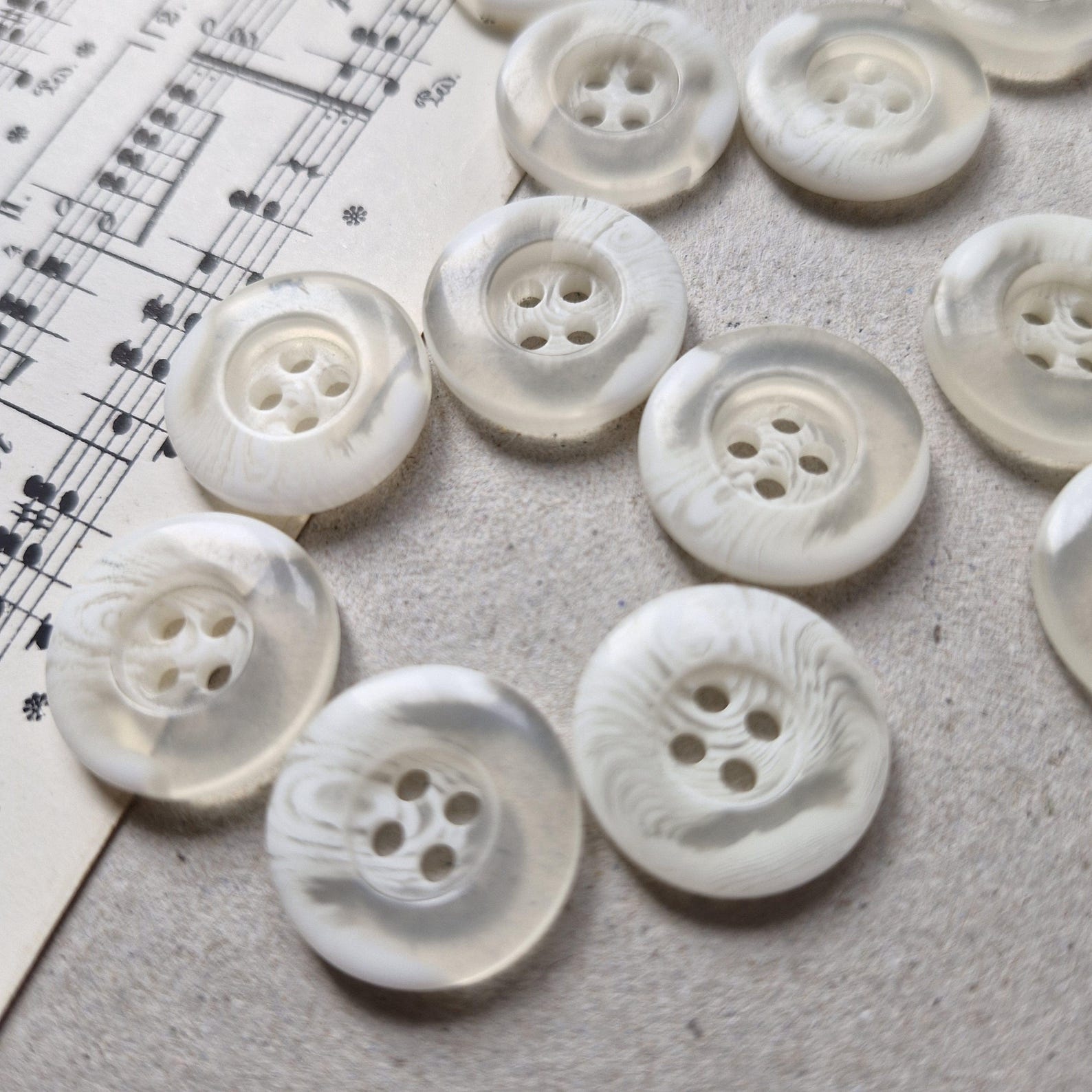 6pcs White Clear 4 Hole Buttons for Blouse Shirt Dress Skirt Jacket ...