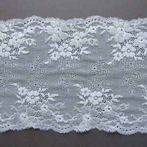 Blue Wedding Lace Mesh Double Edge Galloon Stretch Lace Trim 16 Cm / 6 ...