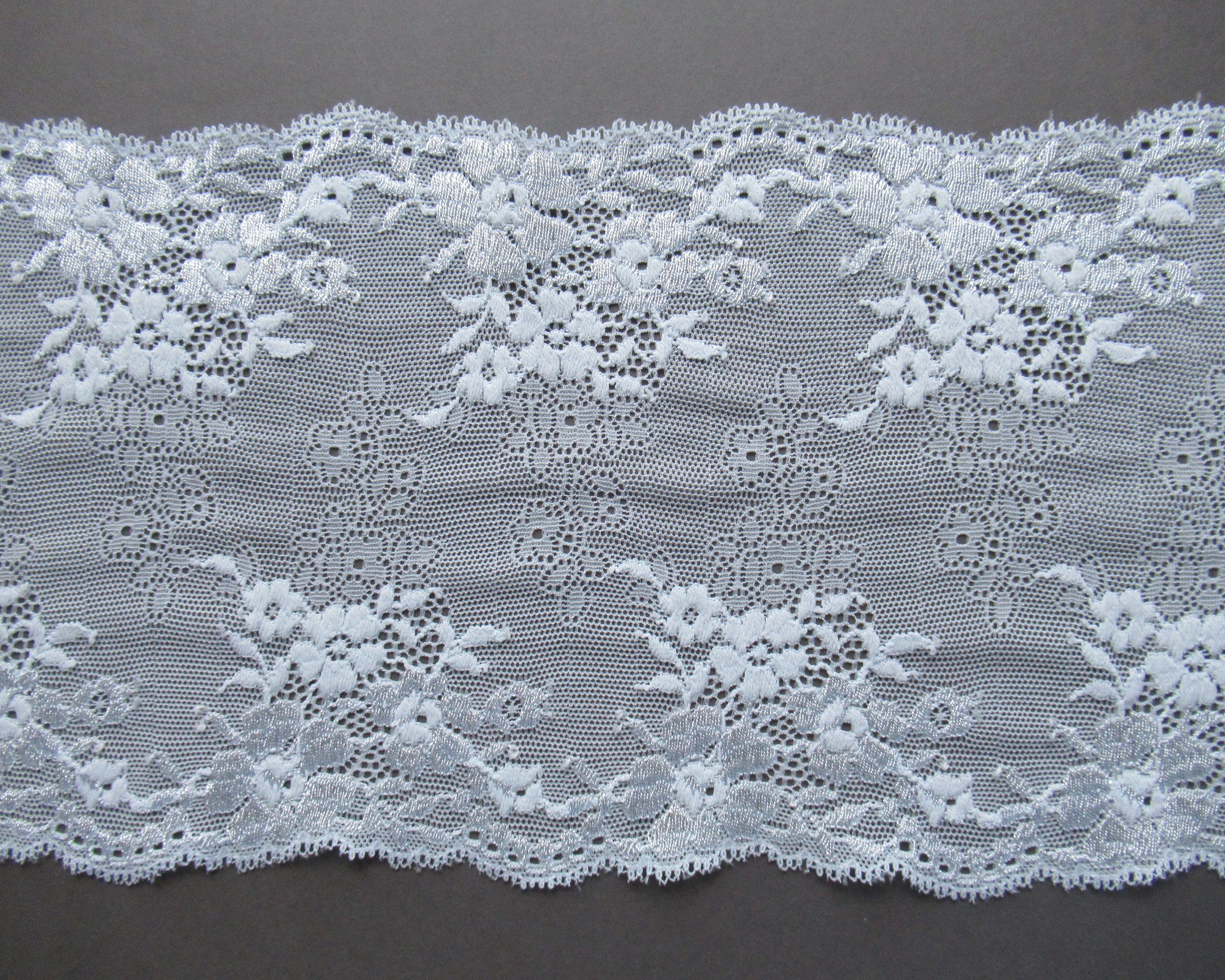 Blue Wedding Lace Mesh Double Edge Galloon Stretch Lace Trim 16 Cm / 6 ...