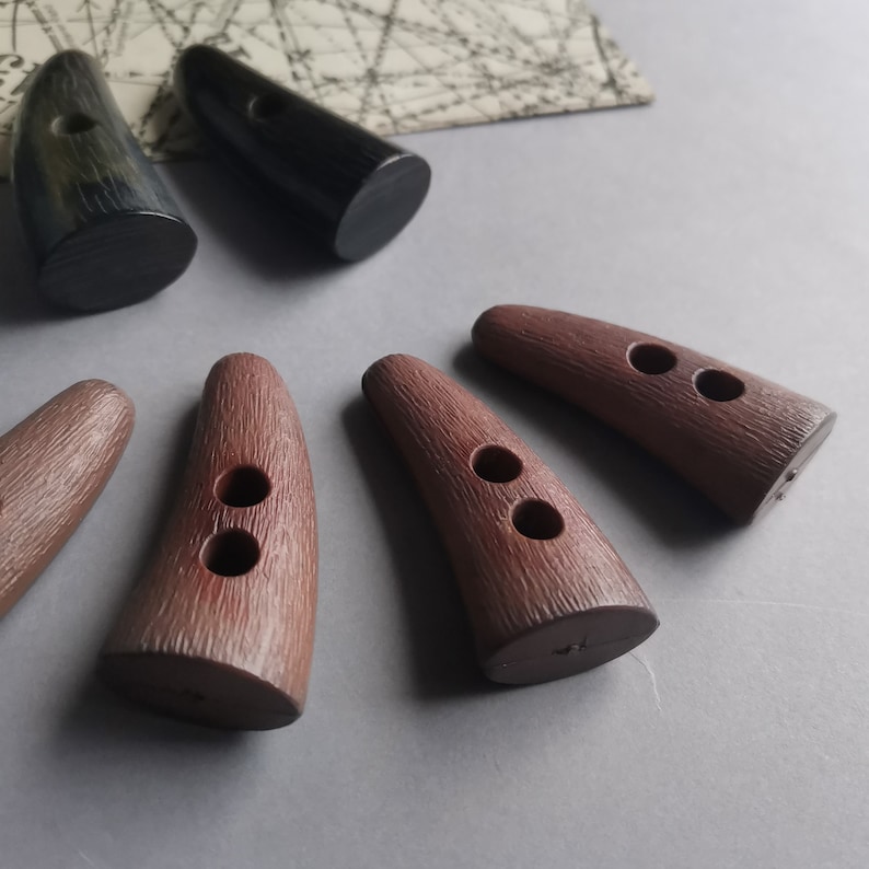 4 Vintage Toggle Buttons for Coat Jacket Trench Duffle Brown Black ...