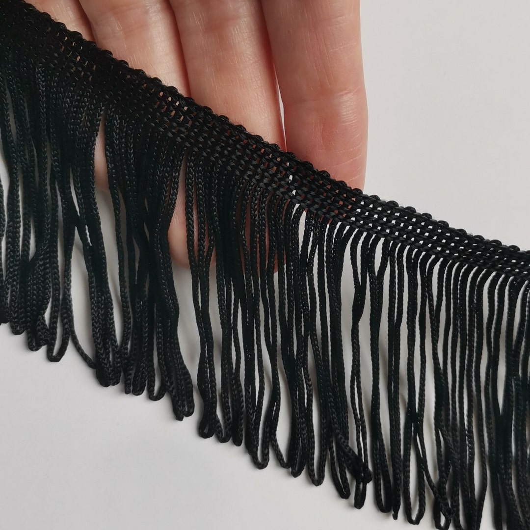 3m Black Fringe Trim 6.5 Cm 2 1/2 Double Weld Bullion Fringe Trim ...