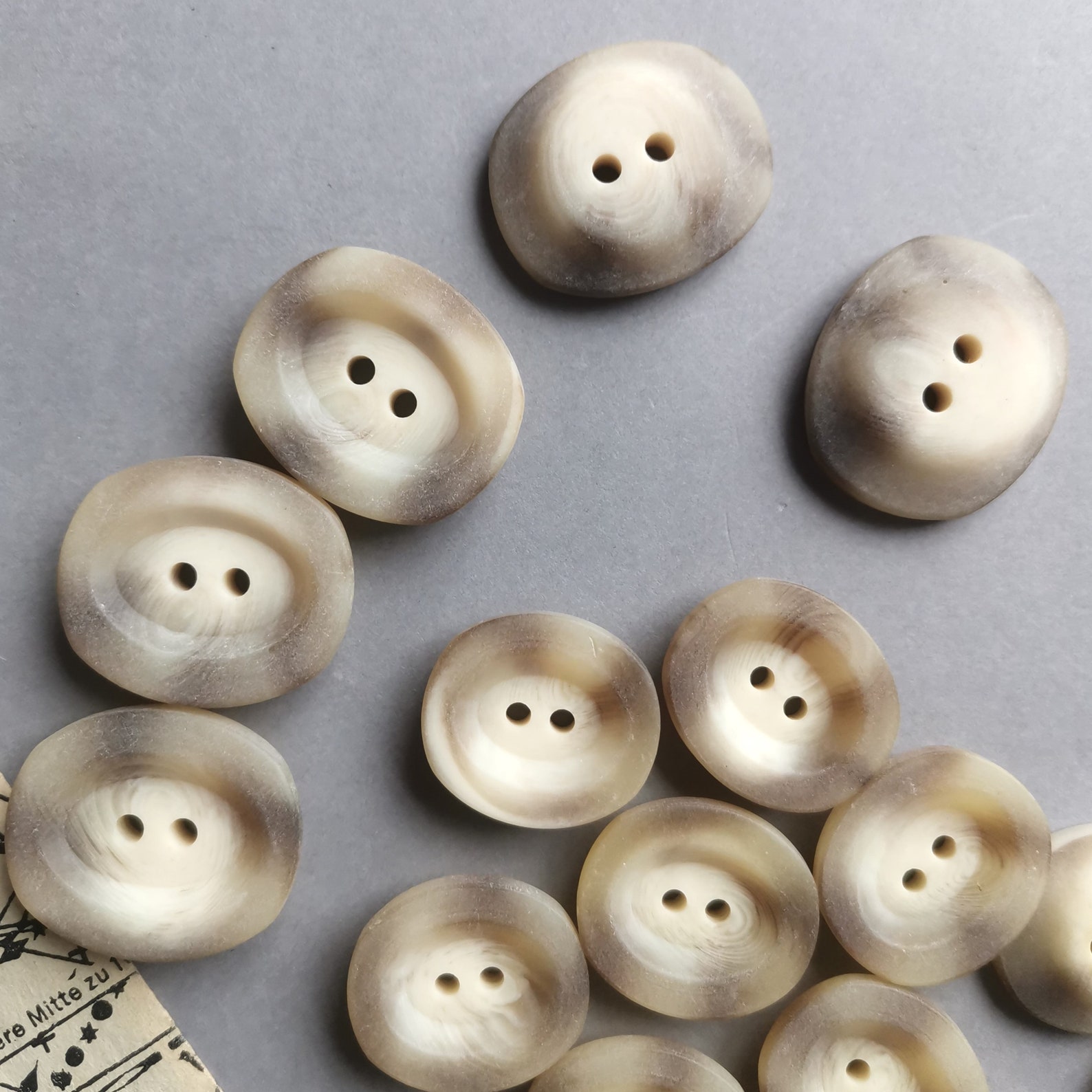 Ivory Beige Oval Buttons for Coat Jacket Trench Large 2 Hole Buttons ...
