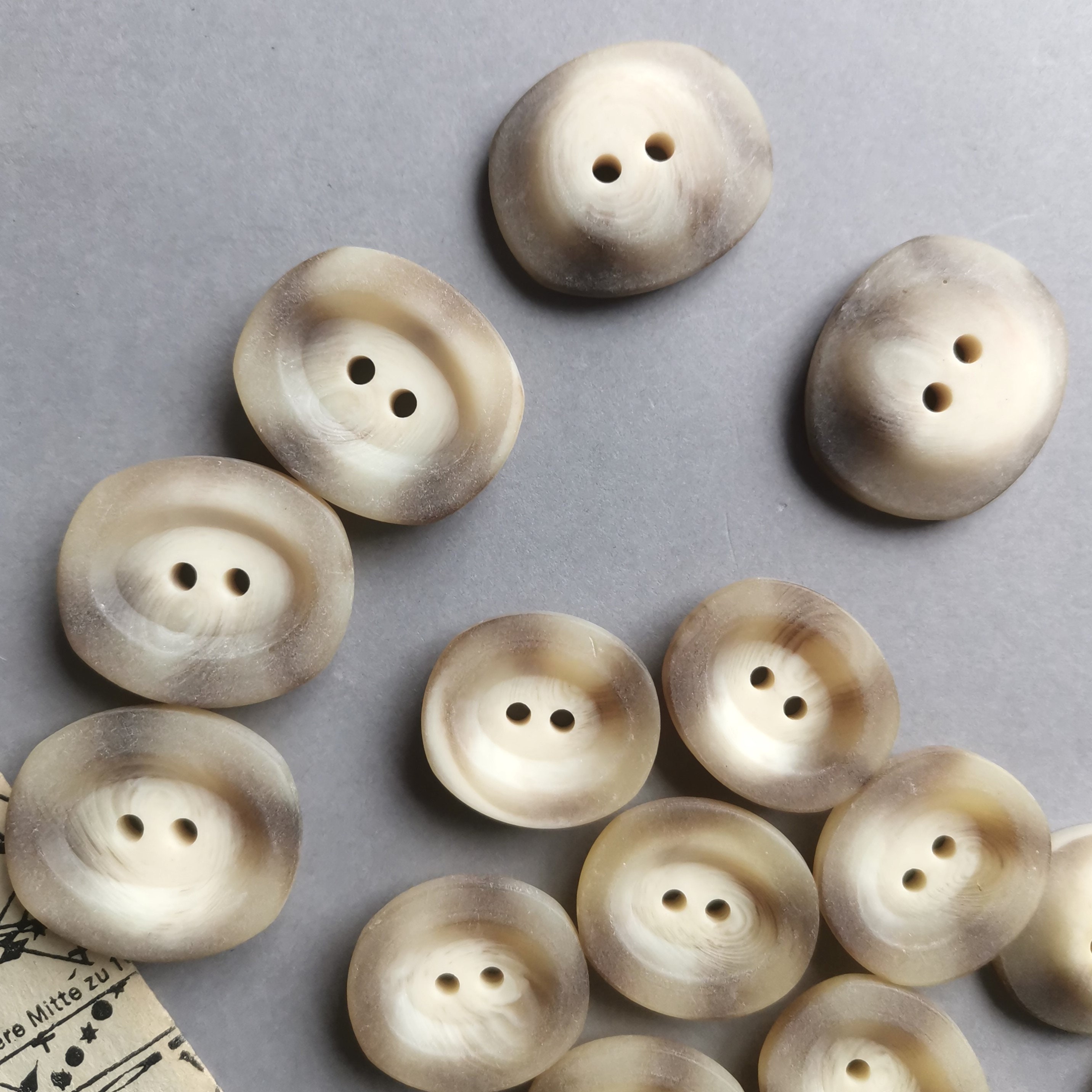 Ivory Beige Oval Buttons for Coat Jacket Trench Large 2 Hole Buttons ...