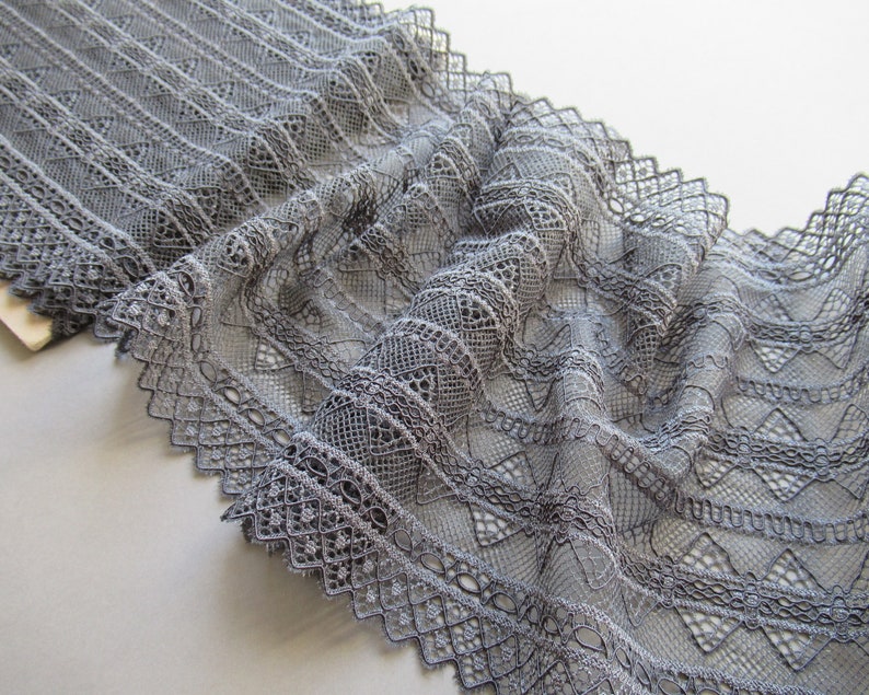 Gray Mesh Lace Trim Stretch Lace Trim Double Edge Galloon Lace 17.5 Cm ...