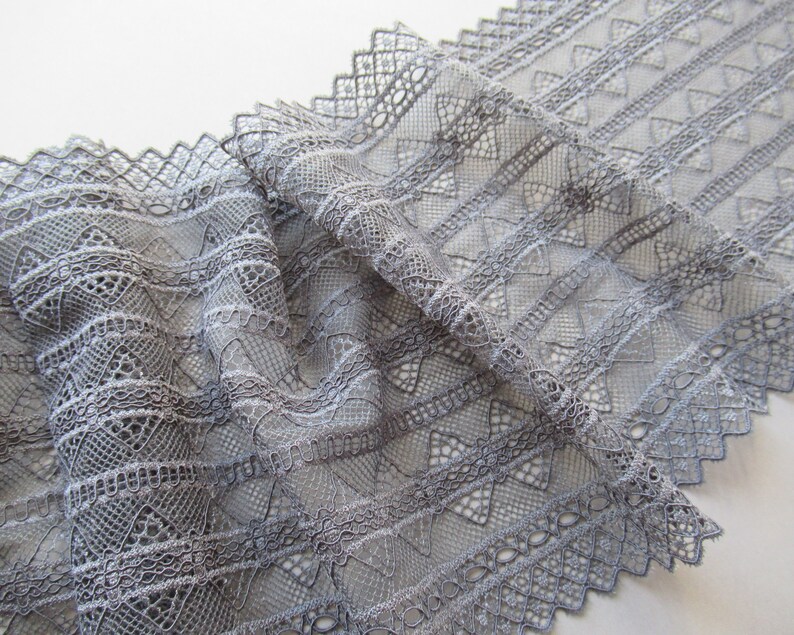 Gray Mesh Lace Trim Stretch Lace Trim Double Edge Galloon Lace 17.5 Cm ...