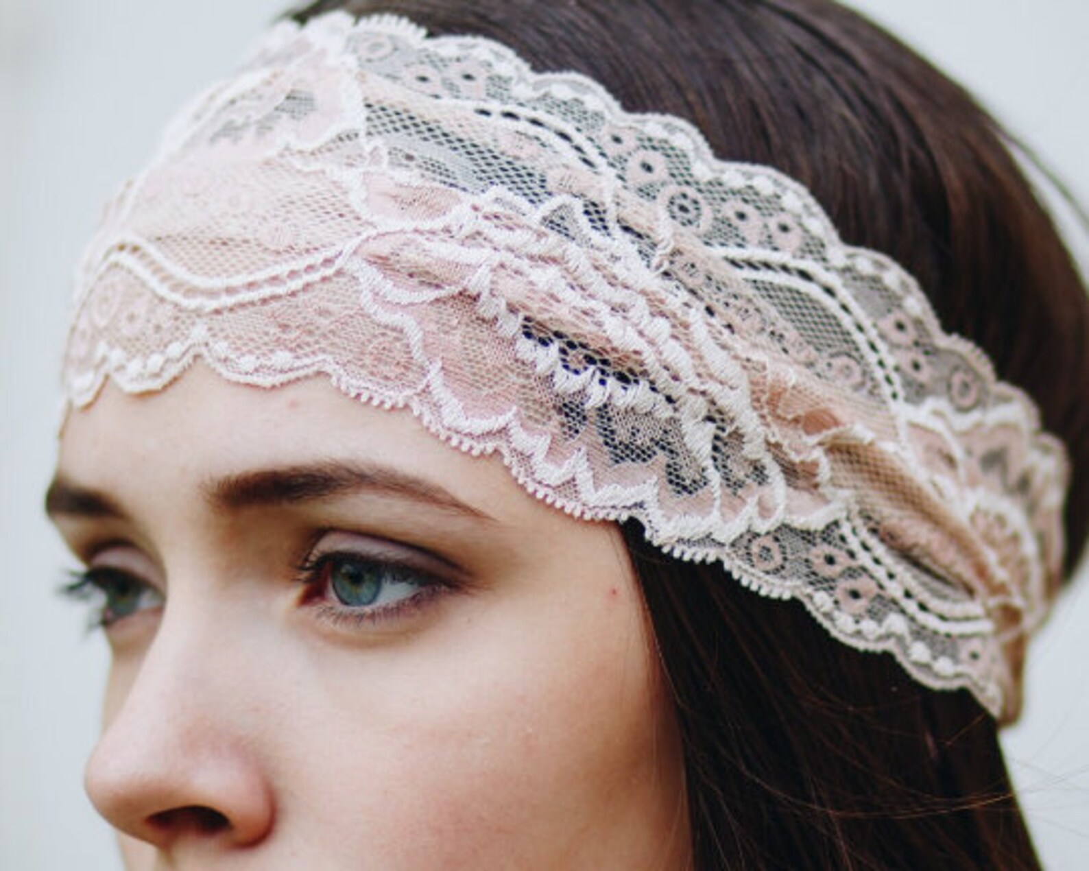 Beige Stretch Lace Trim Elastic Double Edge Galloon Lace 16.5 Cm / 6 1/ ...