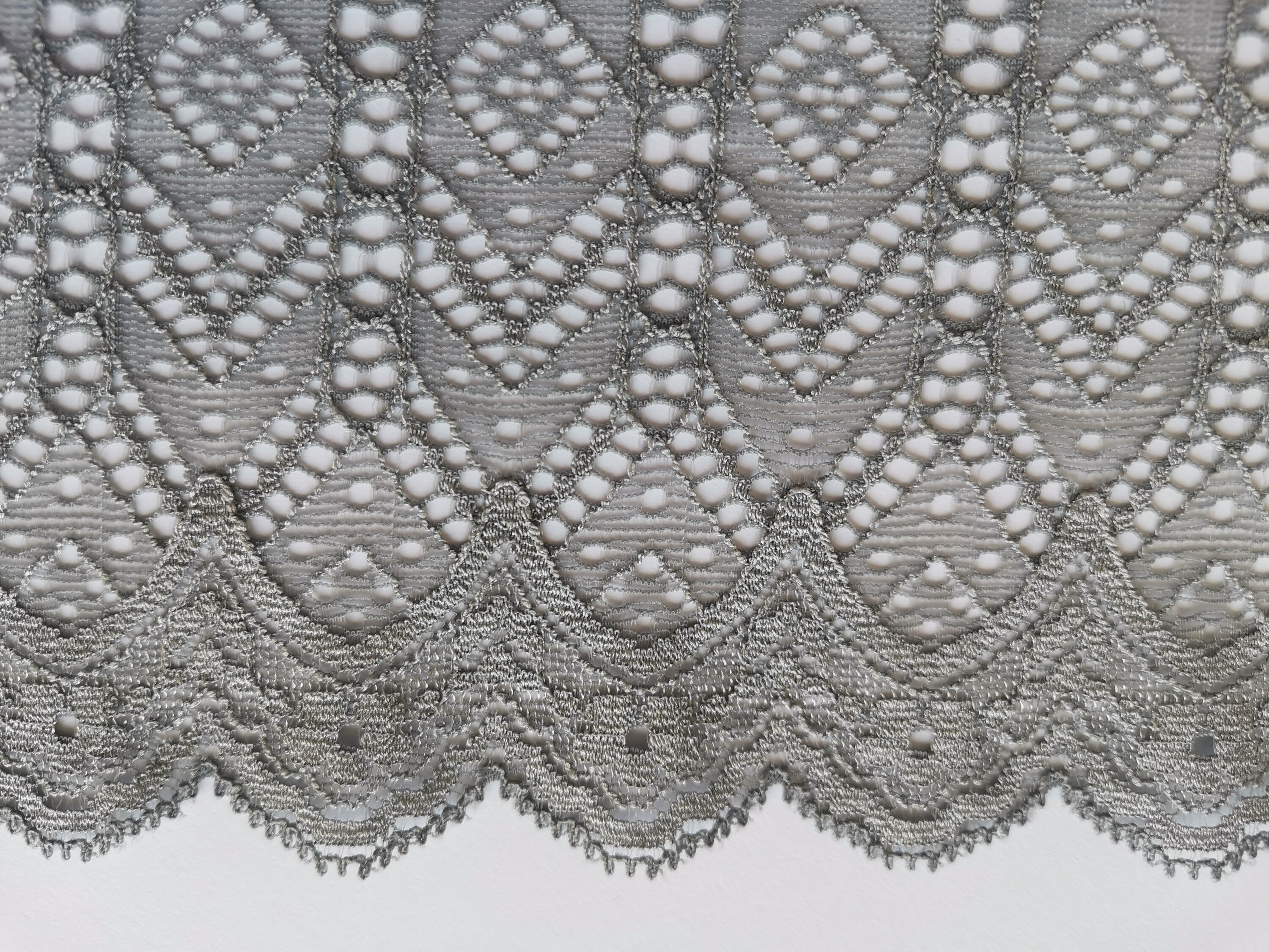 Grey Stretch Lace Trim Double Edge Galloon Lace 17 Cm / 6 6/8 Elastic ...