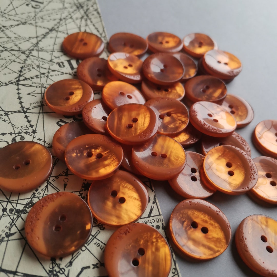 Pearly Orange Two Hole Buttons for Coat Jacket Trench Dress 7/8 Inch ...
