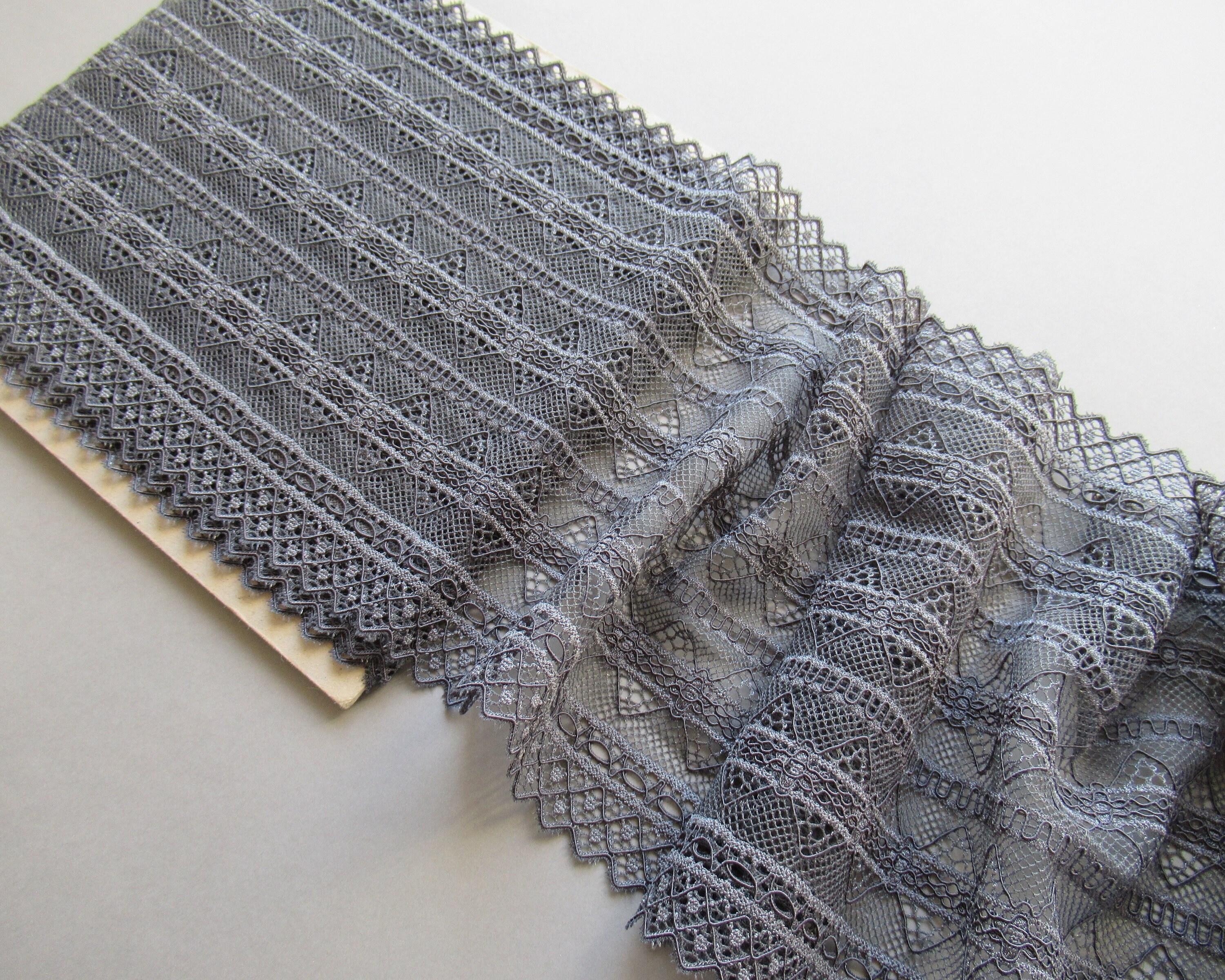 Gray Mesh Lace Trim Stretch Lace Trim Double Edge Galloon Lace 17.5 Cm ...