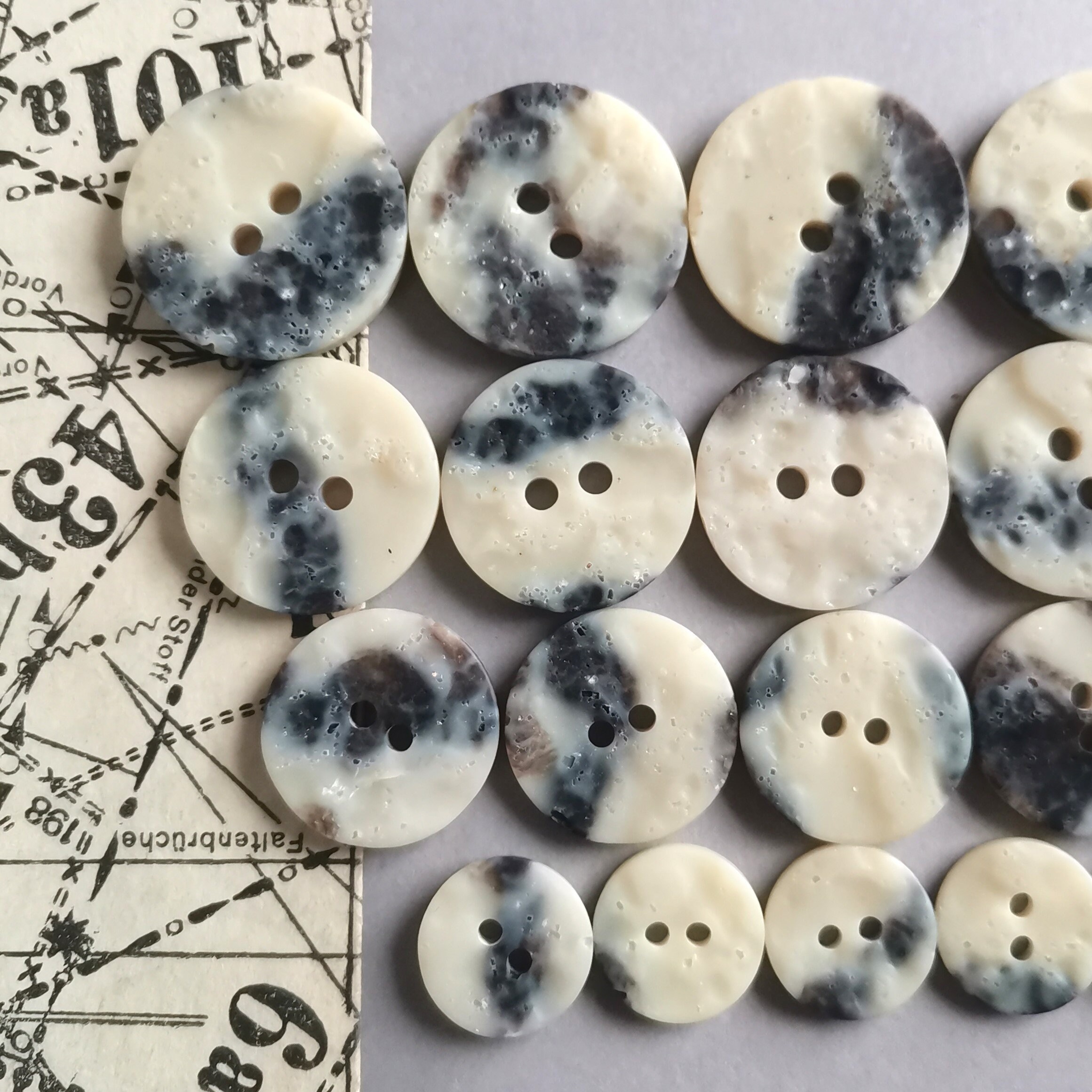 Ivory Grey Marble Textured Two Hole Buttons for Coat Jacket Trench ...