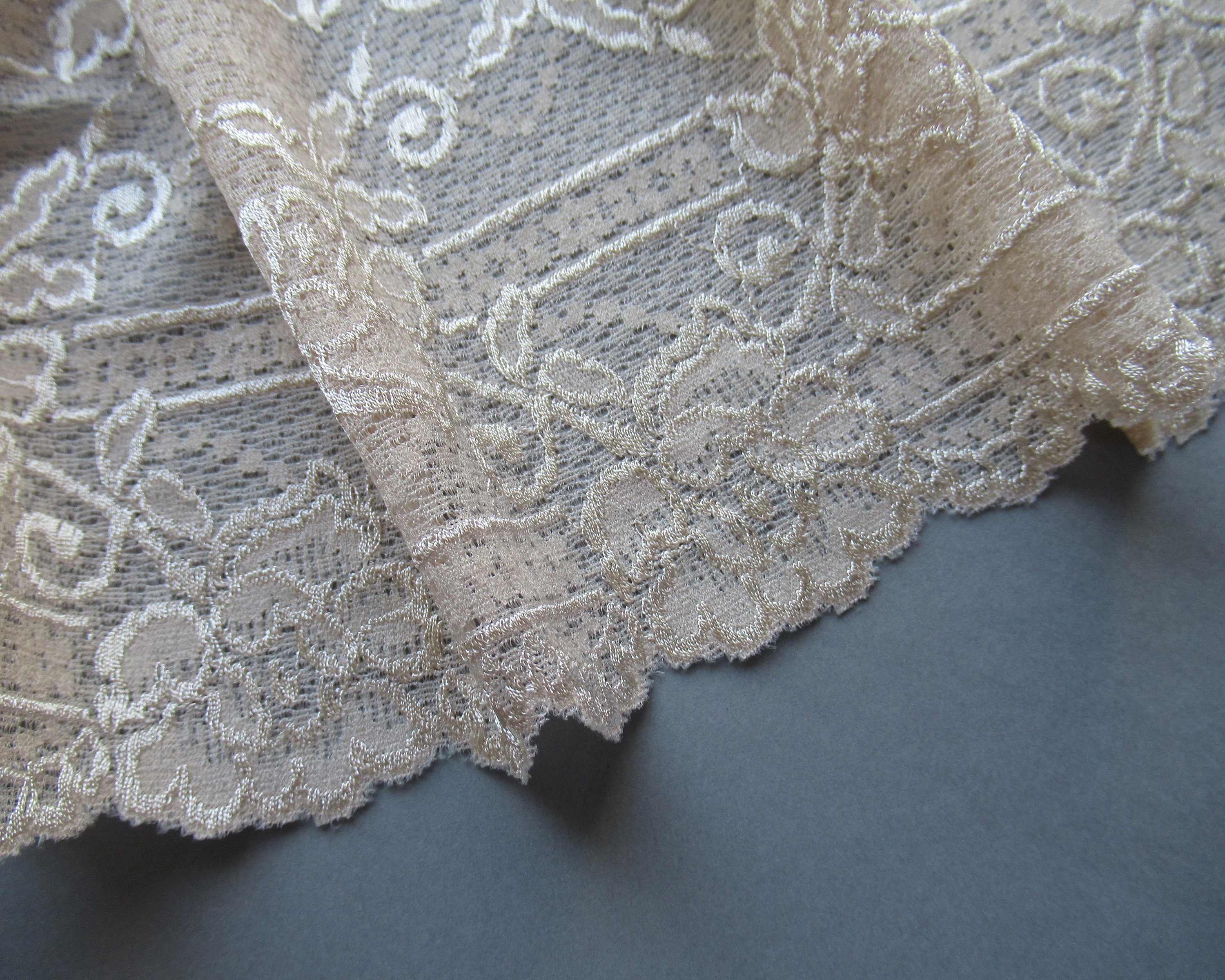 Cream Stretch Lace Trim Floral Double Edge Galloon Lace 17.5 - Etsy