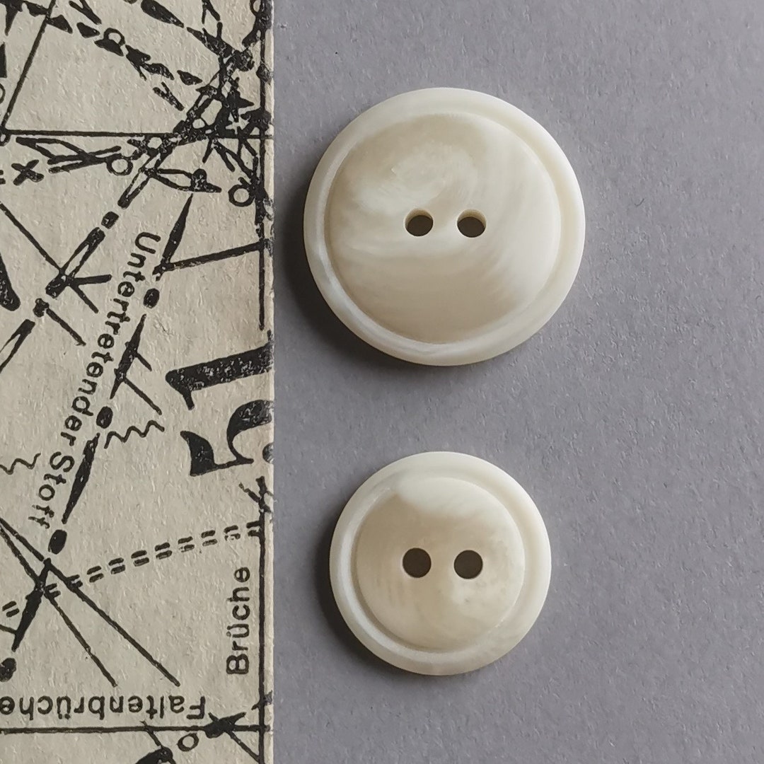 Ivory Beige 2 Hole Buttons for Coat Jacket Trench Shirt 23mm 18mm Flat ...