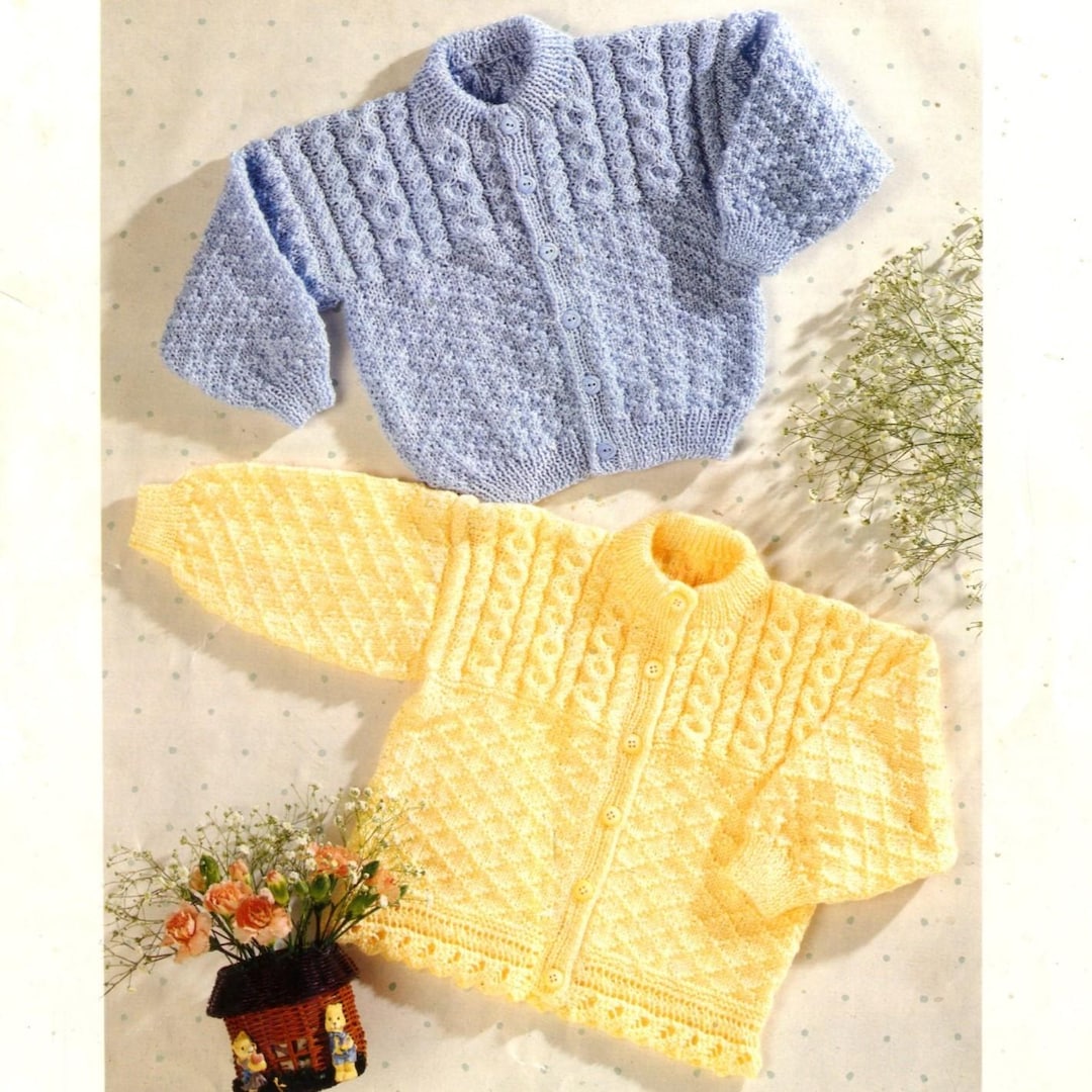 Baby Cable Cardigan Knitting Pattern 0-7 Years Instant PDF Download ...
