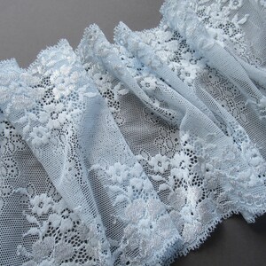 Blue Wedding Lace Mesh Double Edge Galloon Stretch Lace Trim 16 Cm / 6 ...
